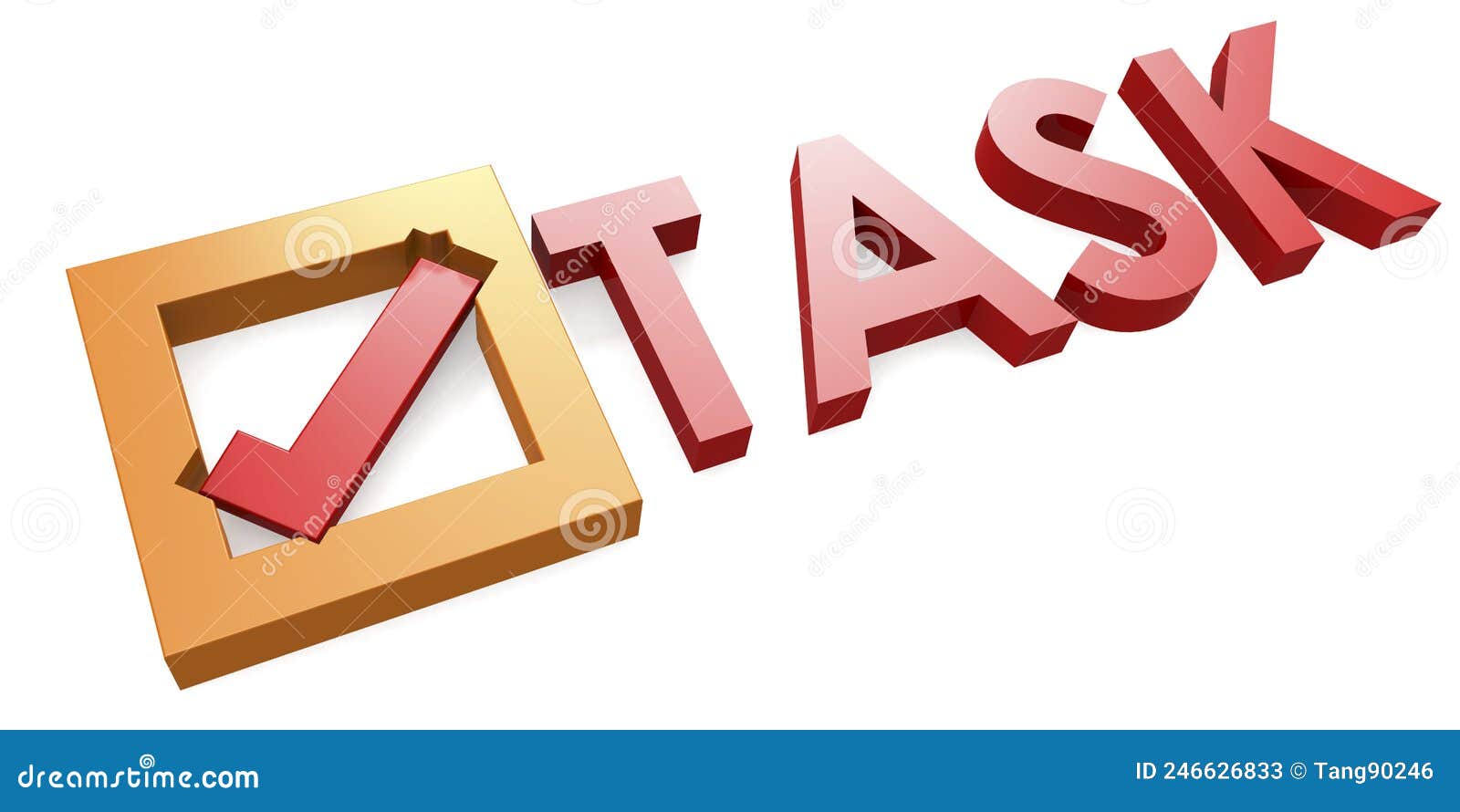 Task Word with Checkmark Isolated Stock Illustration - Illustration of ...