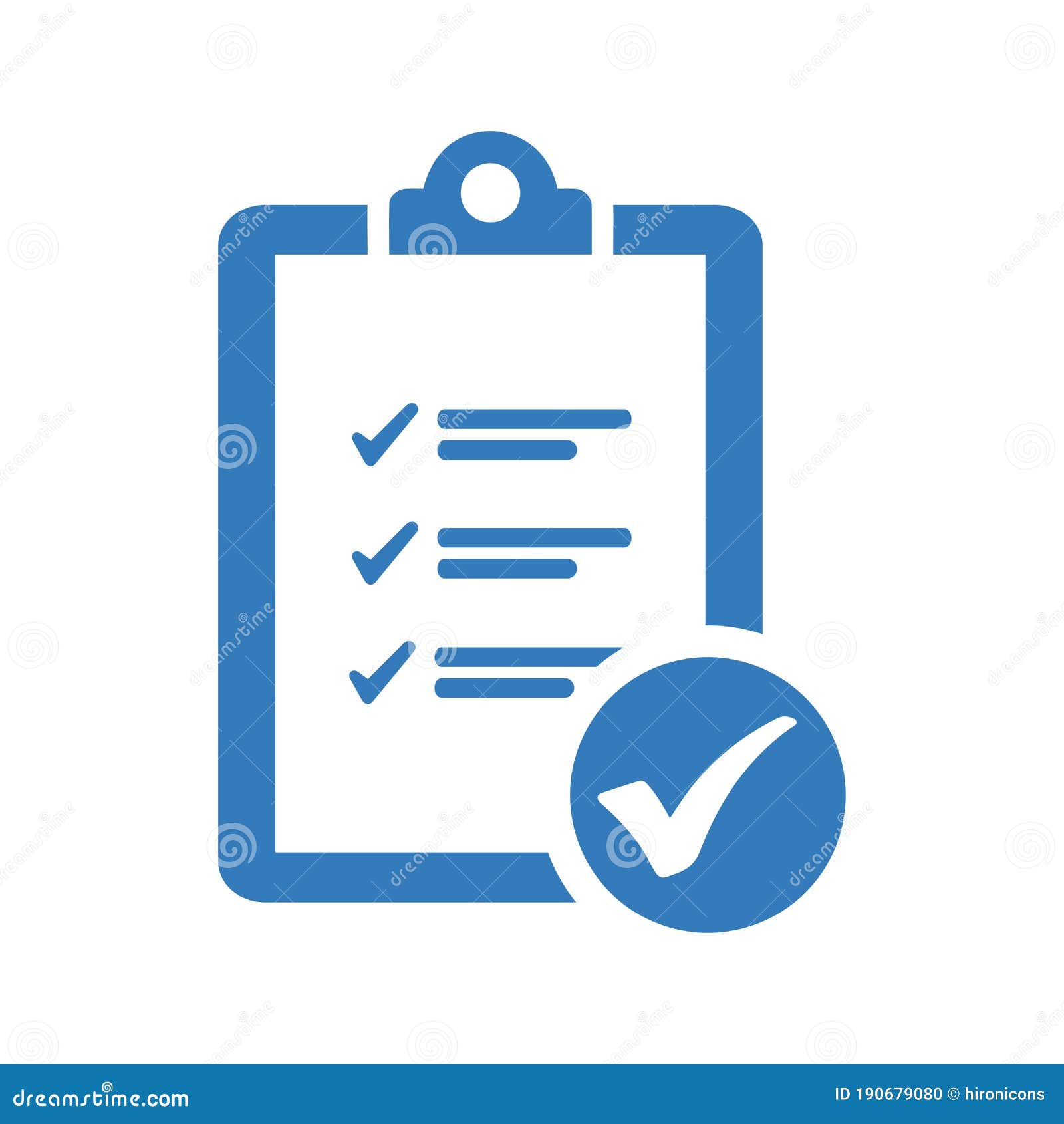 Tasks Check, Checklist Blue Icon Stock Vector - Illustration of board ...