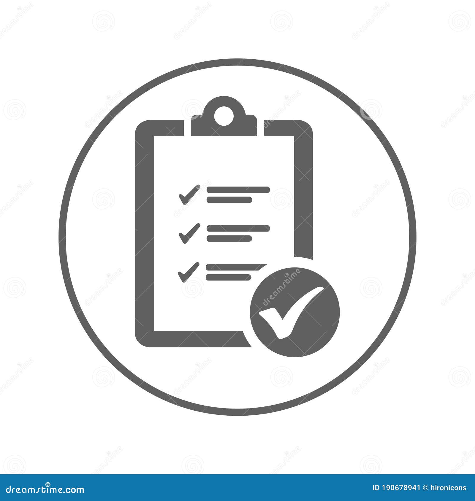 Tasks Check, Gray Checklist Icon Stock Vector - Illustration of mark ...
