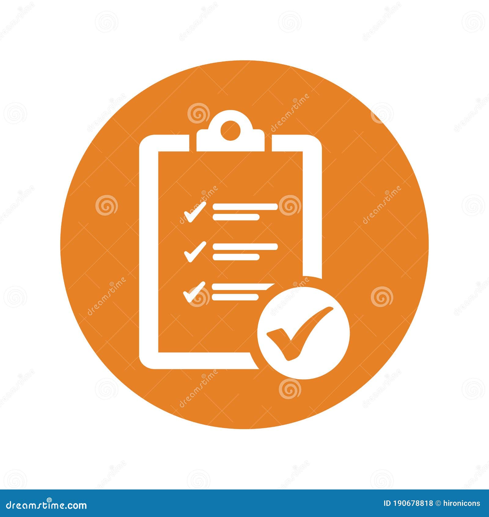 Tasks Check, Orange Checklist Icon Stock Vector - Illustration of ...