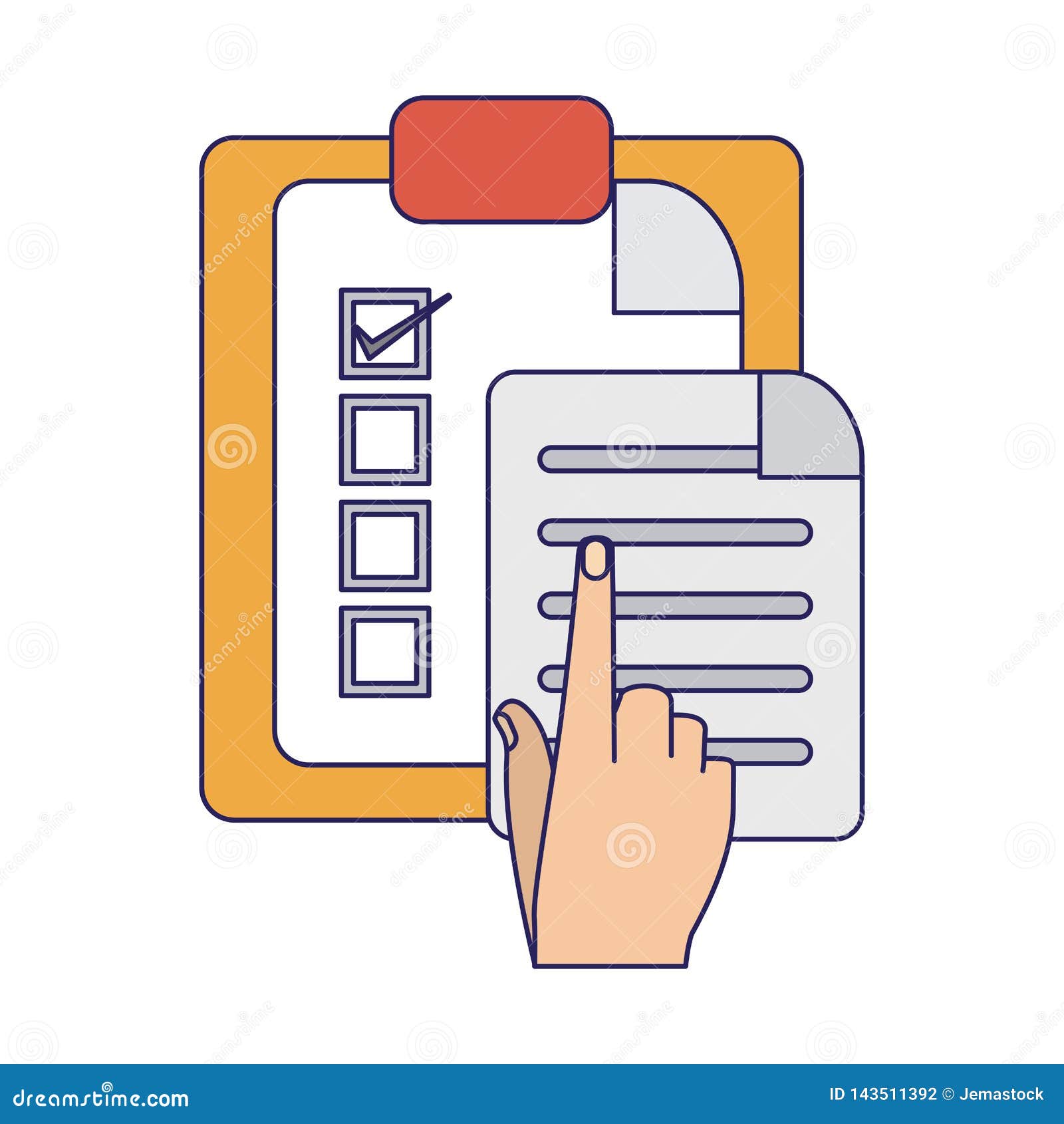 Tasks on Clipboard Blue Lines Stock Vector - Illustration of document ...