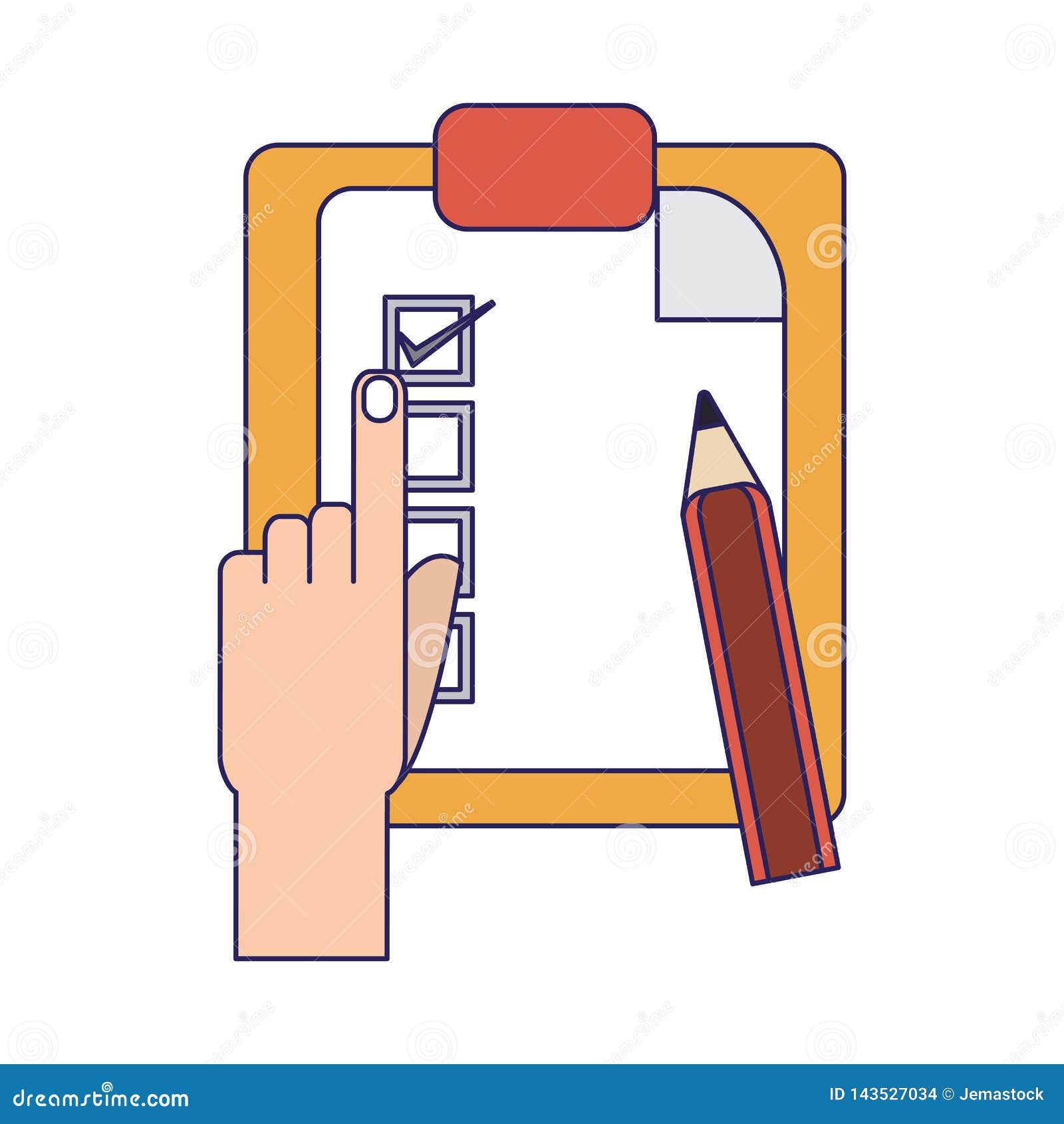 Tasks on Clipboard Blue Lines Stock Vector - Illustration of business ...