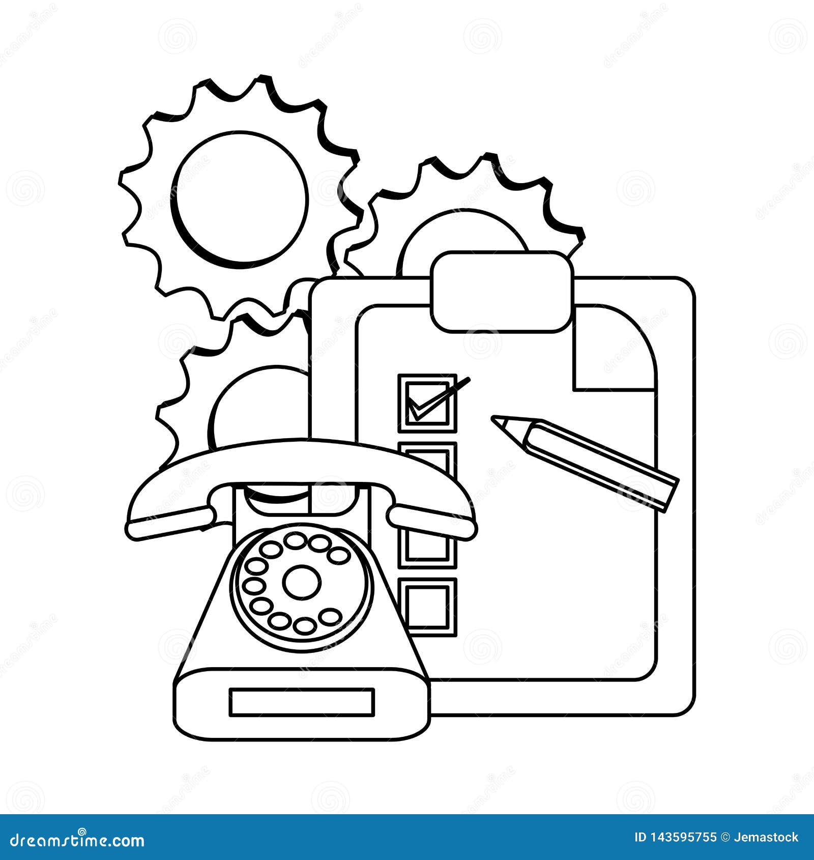 Tasks on Clipboard in Black and White Stock Vector - Illustration of ...