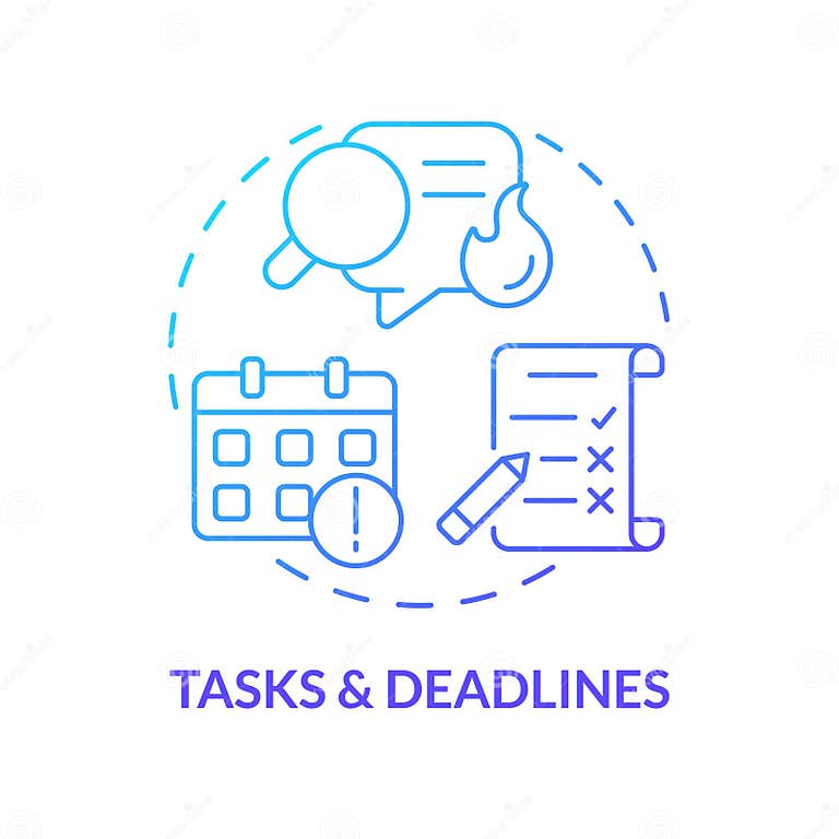 Tasks and Deadlines Blue Gradient Concept Icon Stock Vector ...