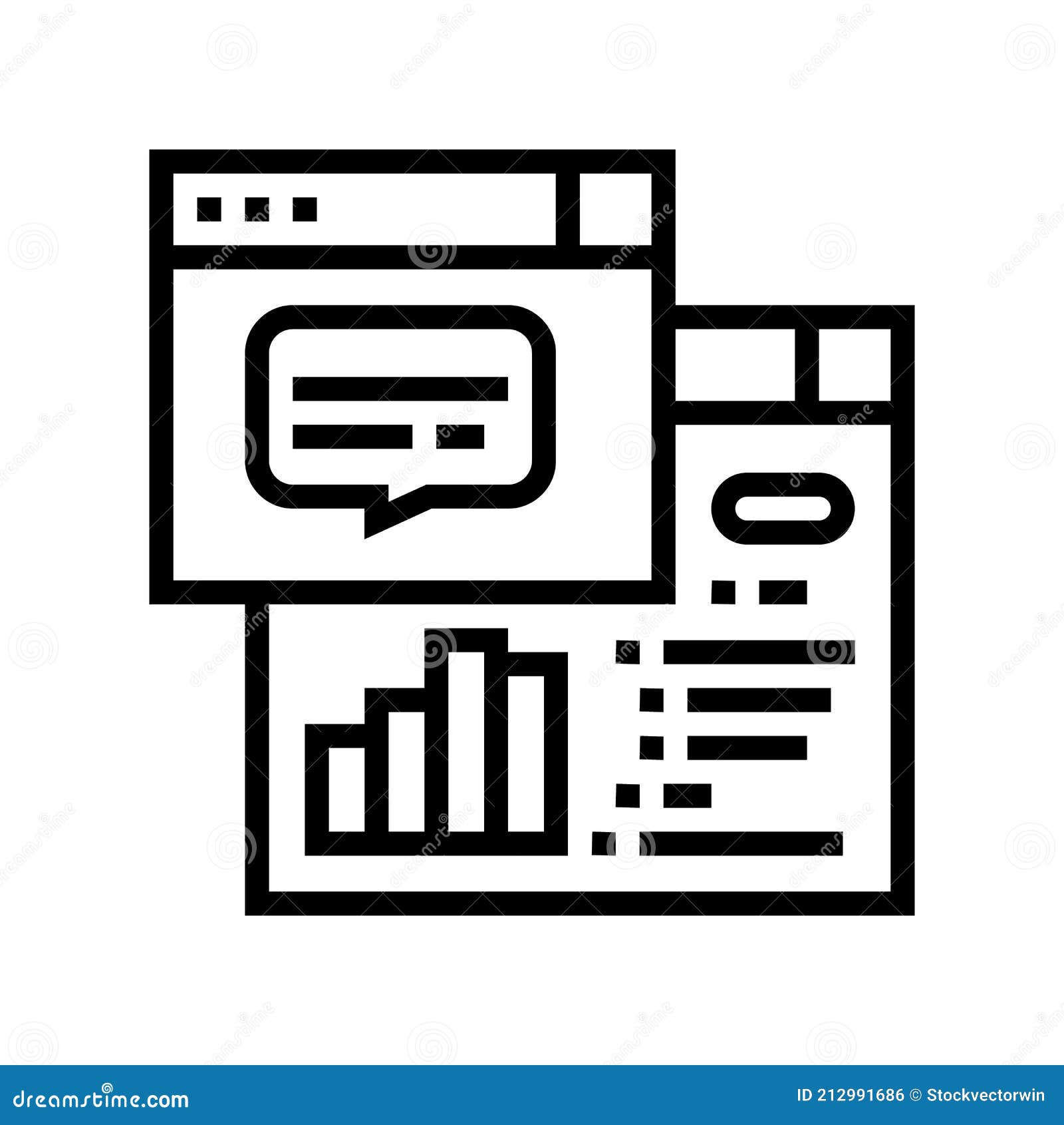 Tasks Hierarchy Digital Processing Line Icon Vector Illustration Stock ...