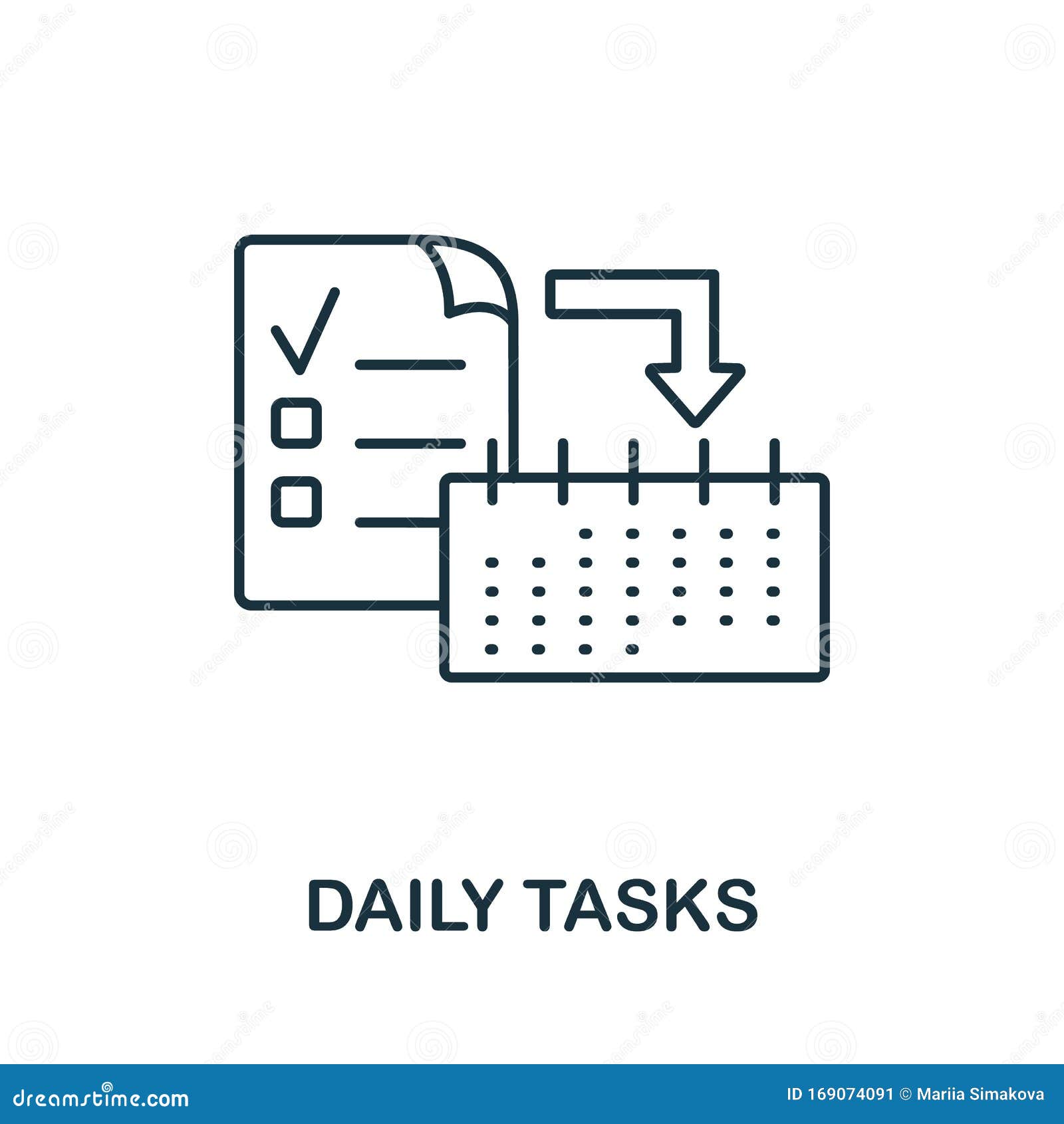 Daily Tasks Icon. Line Style Symbol From Productivity Icon Collection ...