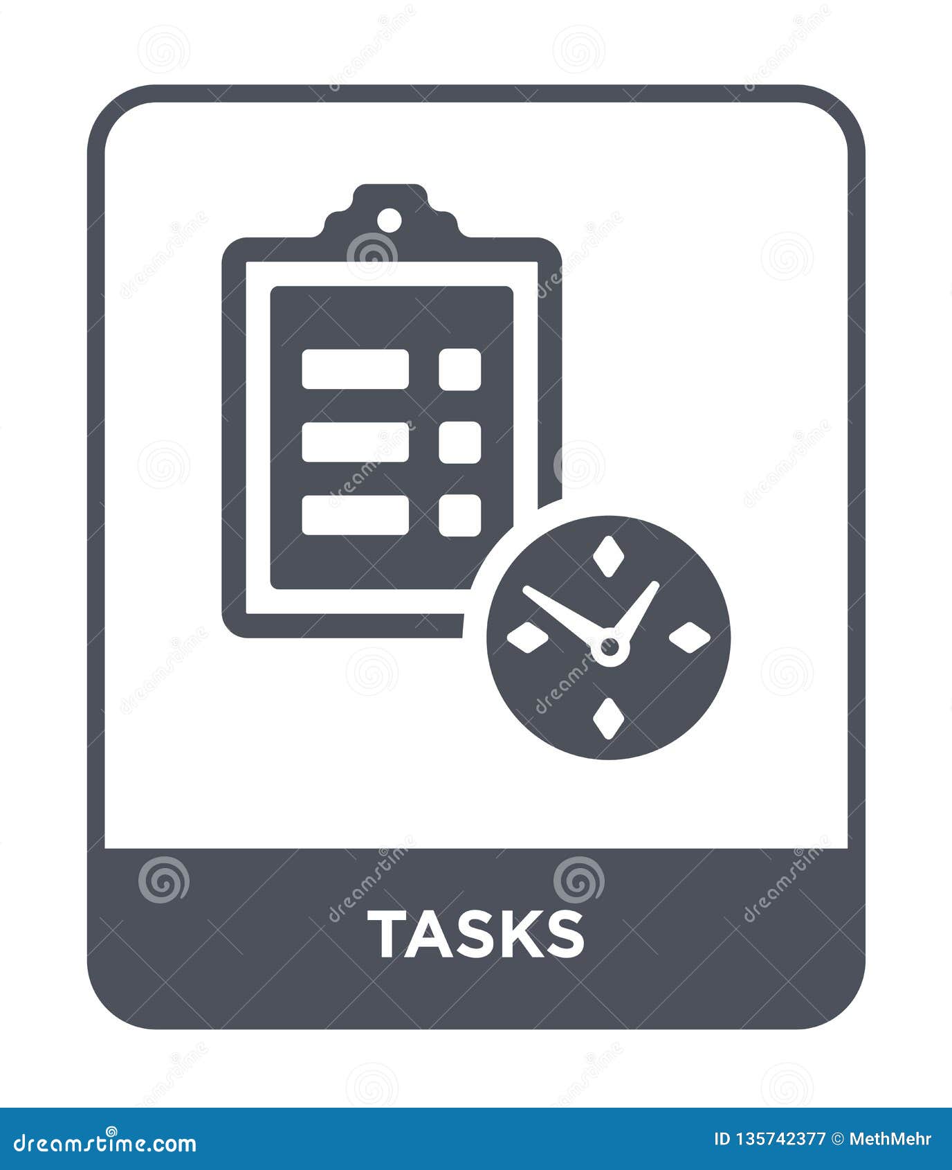 Tasks Icon in Trendy Design Style. Tasks Icon Isolated on White ...