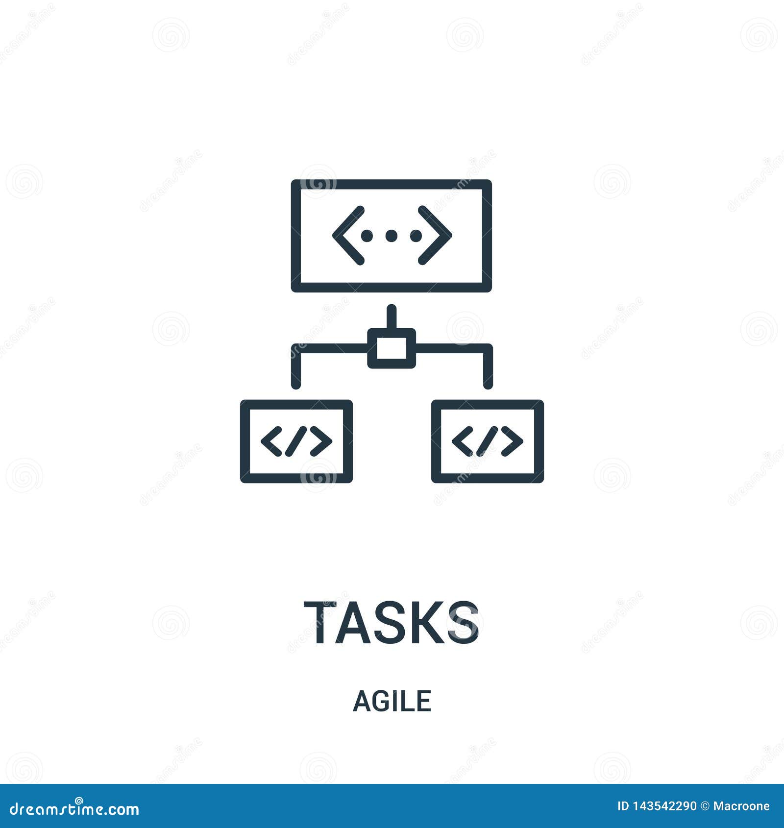 Tasks Icon Vector from Agile Collection. Thin Line Tasks Outline Icon ...