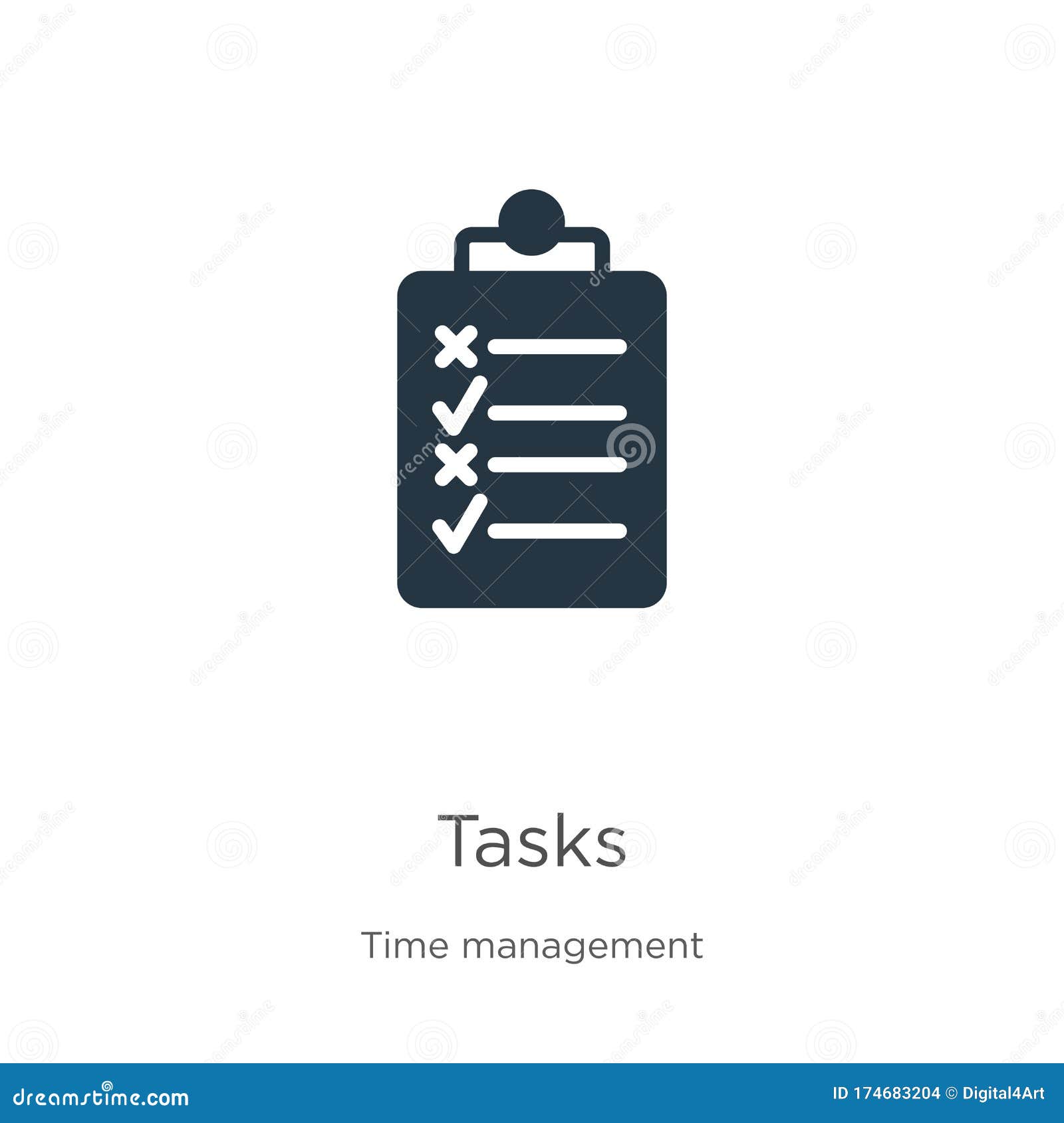Tasks Icon Vector. Trendy Flat Tasks Icon from Time Management ...
