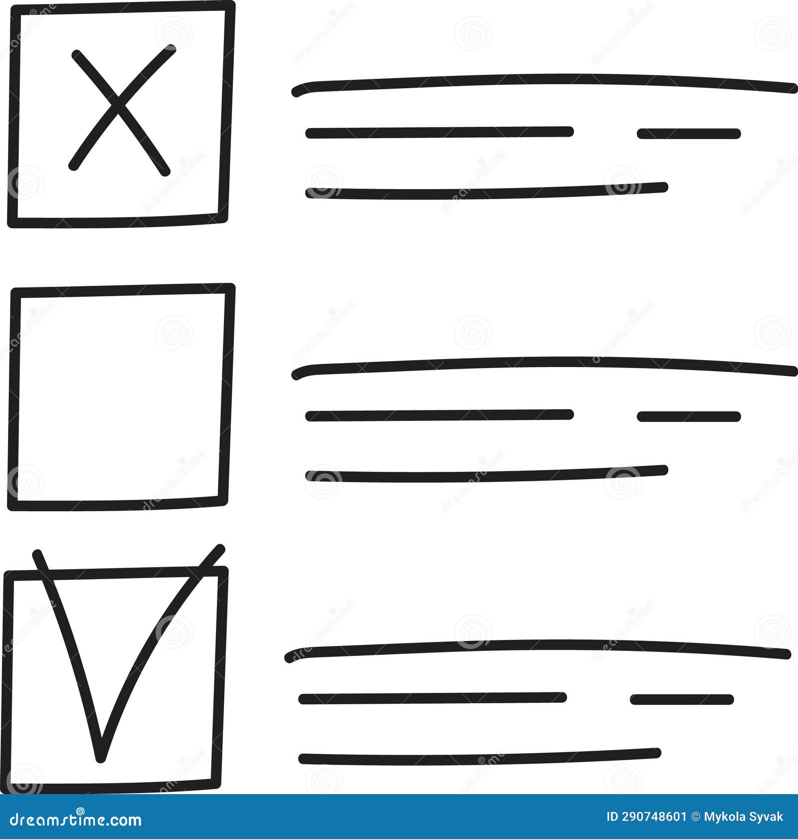 Tasks List Doodle stock illustration. Illustration of symbol - 290748601