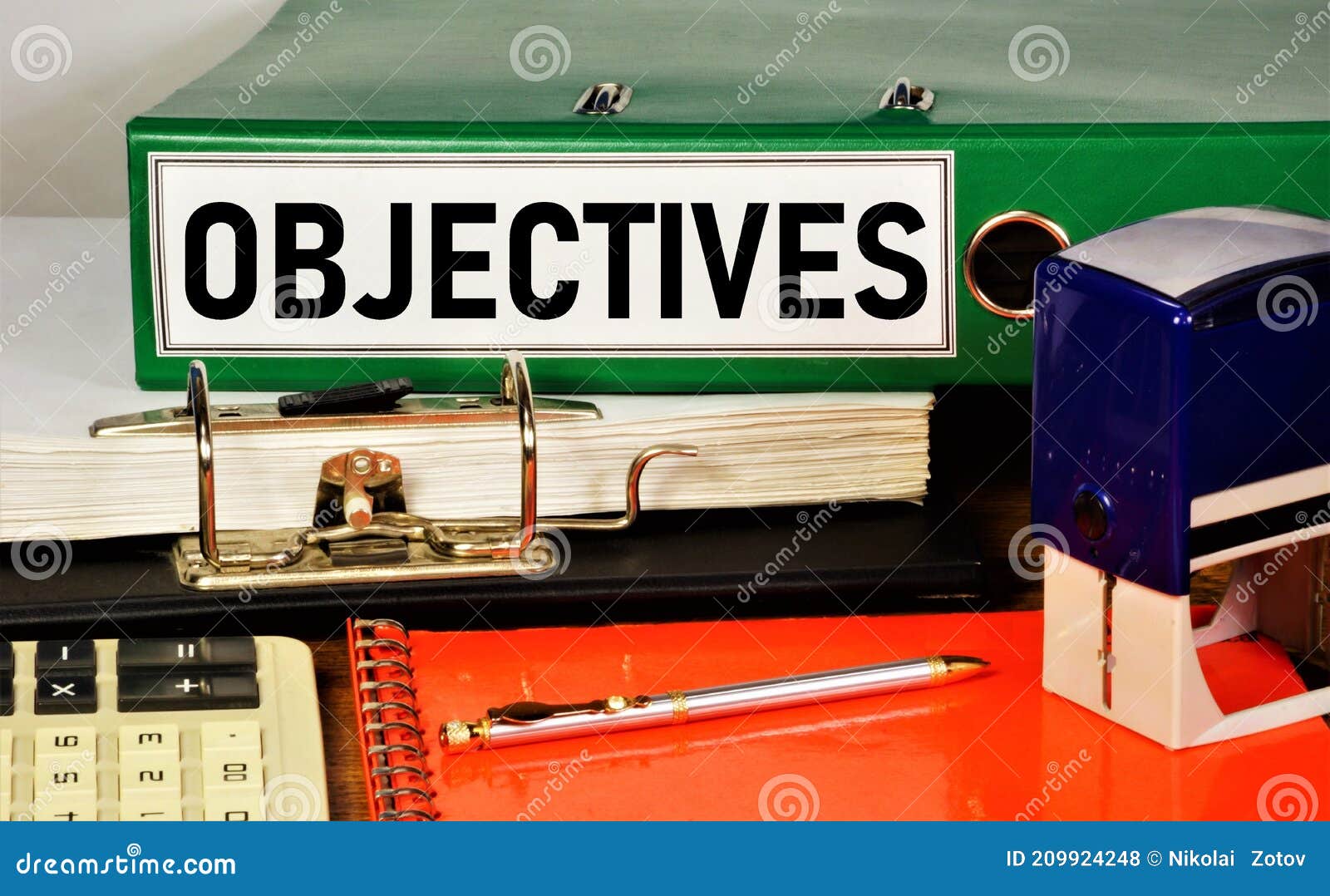 Tasks. Objectives. Text Label in the Folder Stock Photo - Image of ...