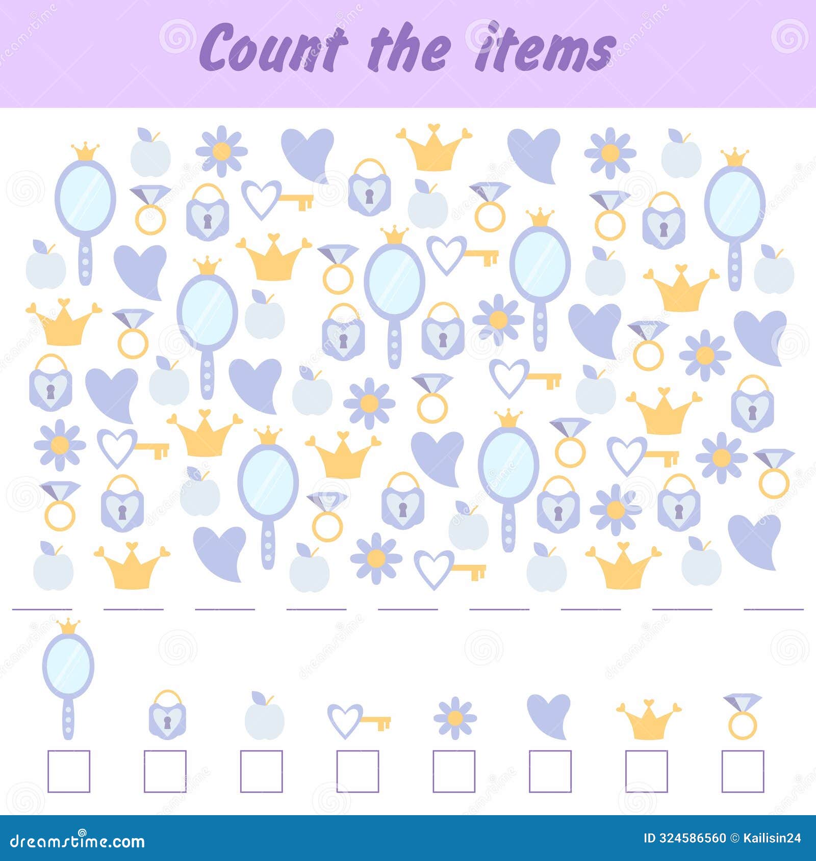 Tasks for Preschool Education. Count the Items Stock Illustration ...