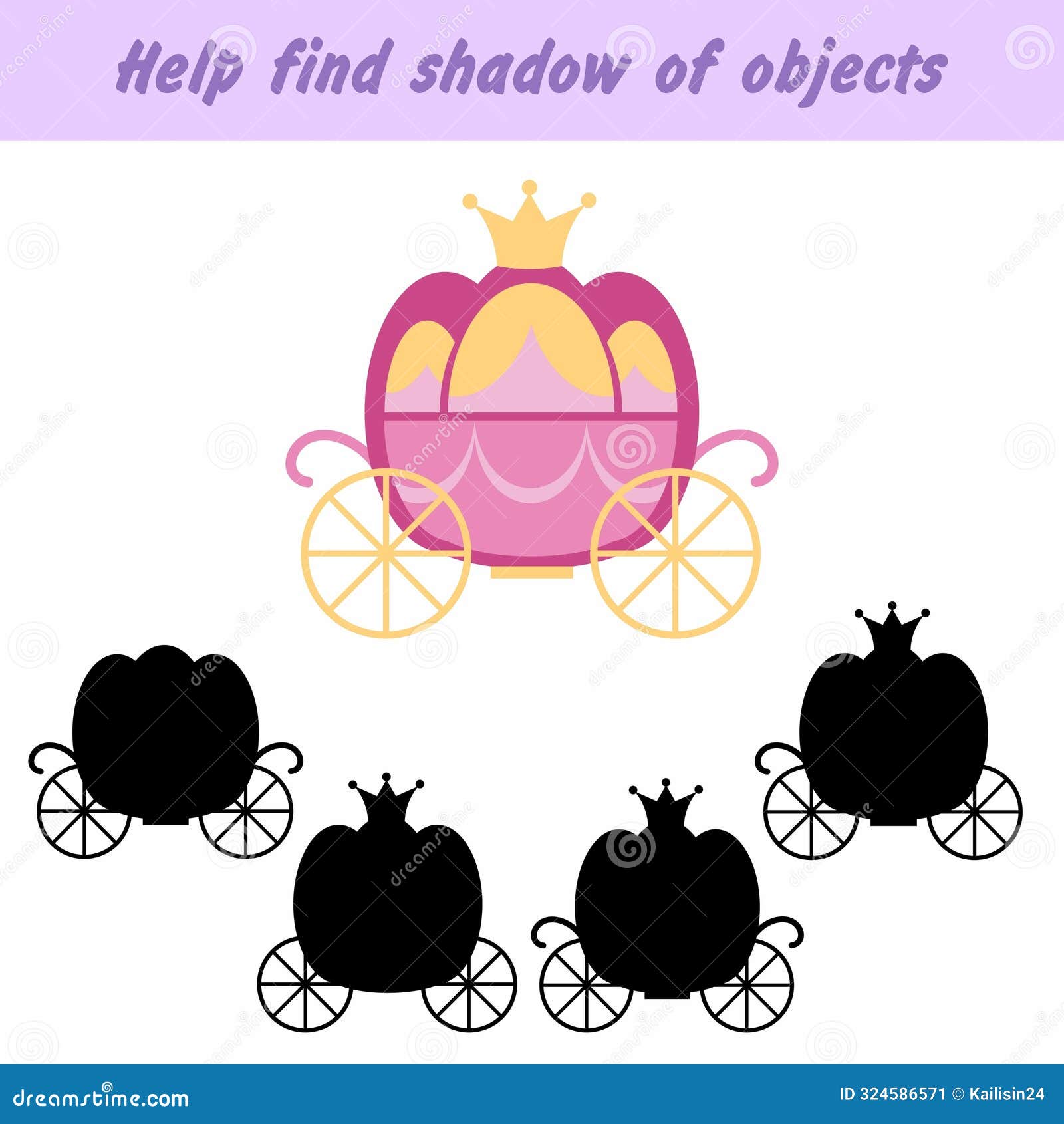 Tasks for Preschool Education. Find the Shadow of the Subject. Stock ...
