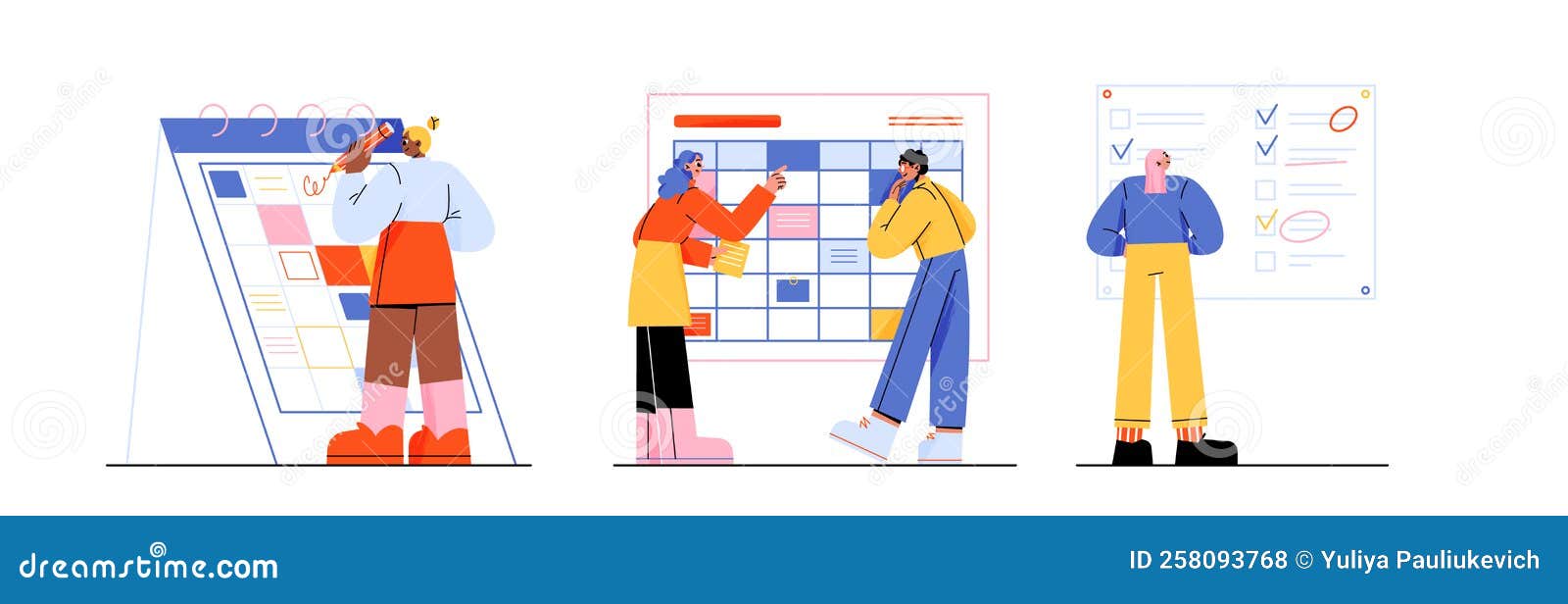 Tasks Schedule Concept with People Making Notes Stock Vector ... Tasks Schedule Concept with People Making Notes Stock Vector ...