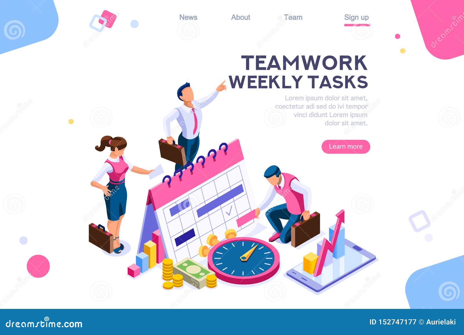 Tasks Schedule Week Clock Concept Stock Vector - Illustration of ...