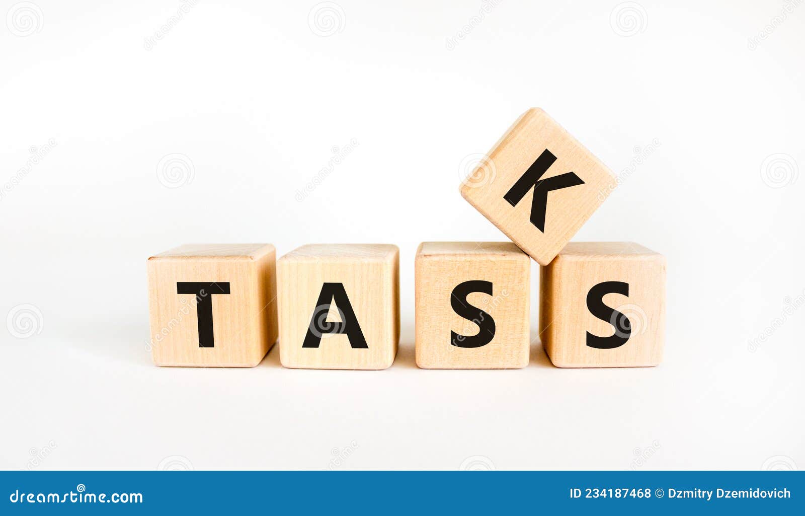 Tasks Symbol The Concept Word `tasks` On Wooden Cubes On A Beautiful