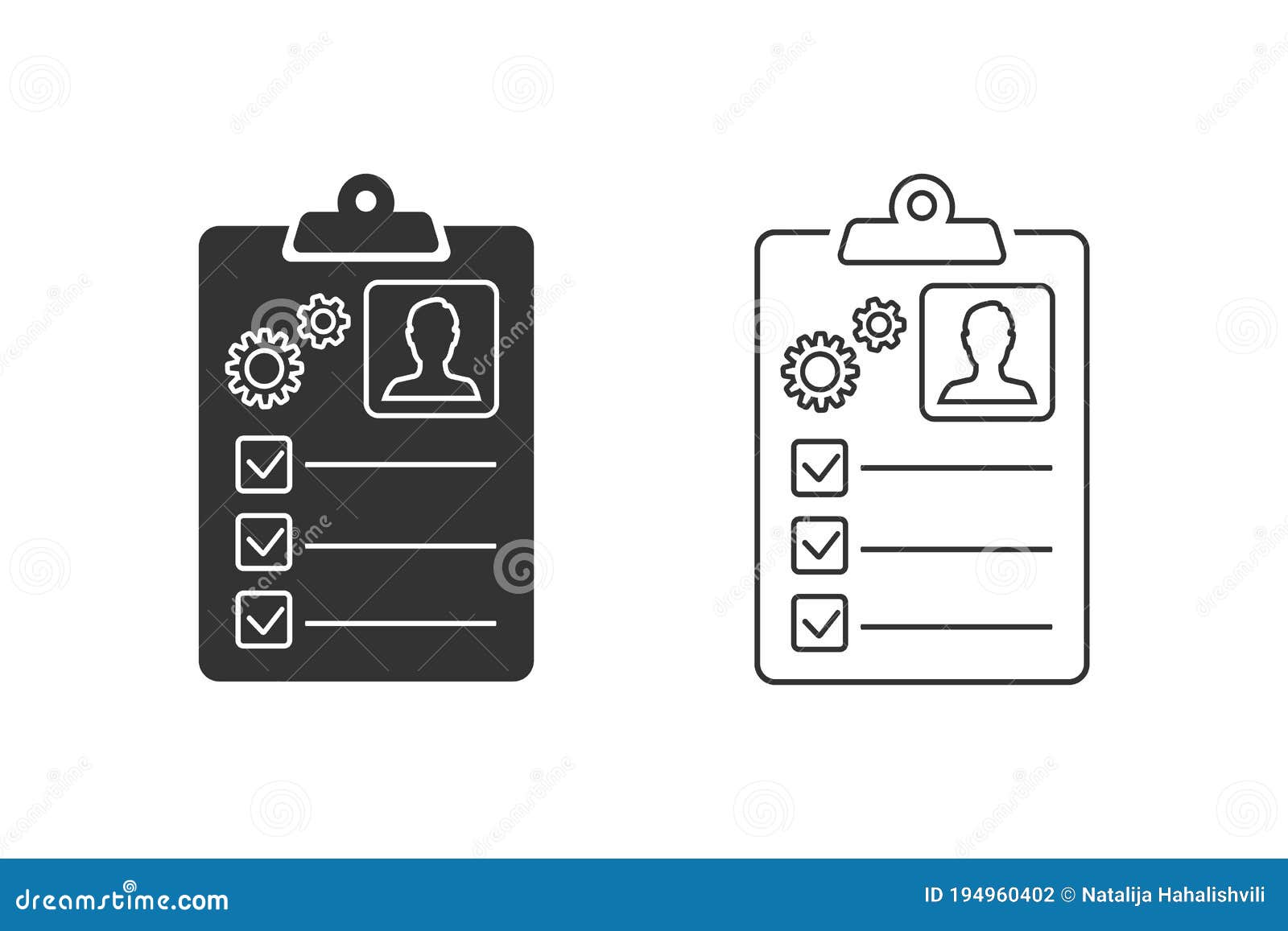 Tasks Symbol Vector Sign Line Icon Set Isolated on White Background ...