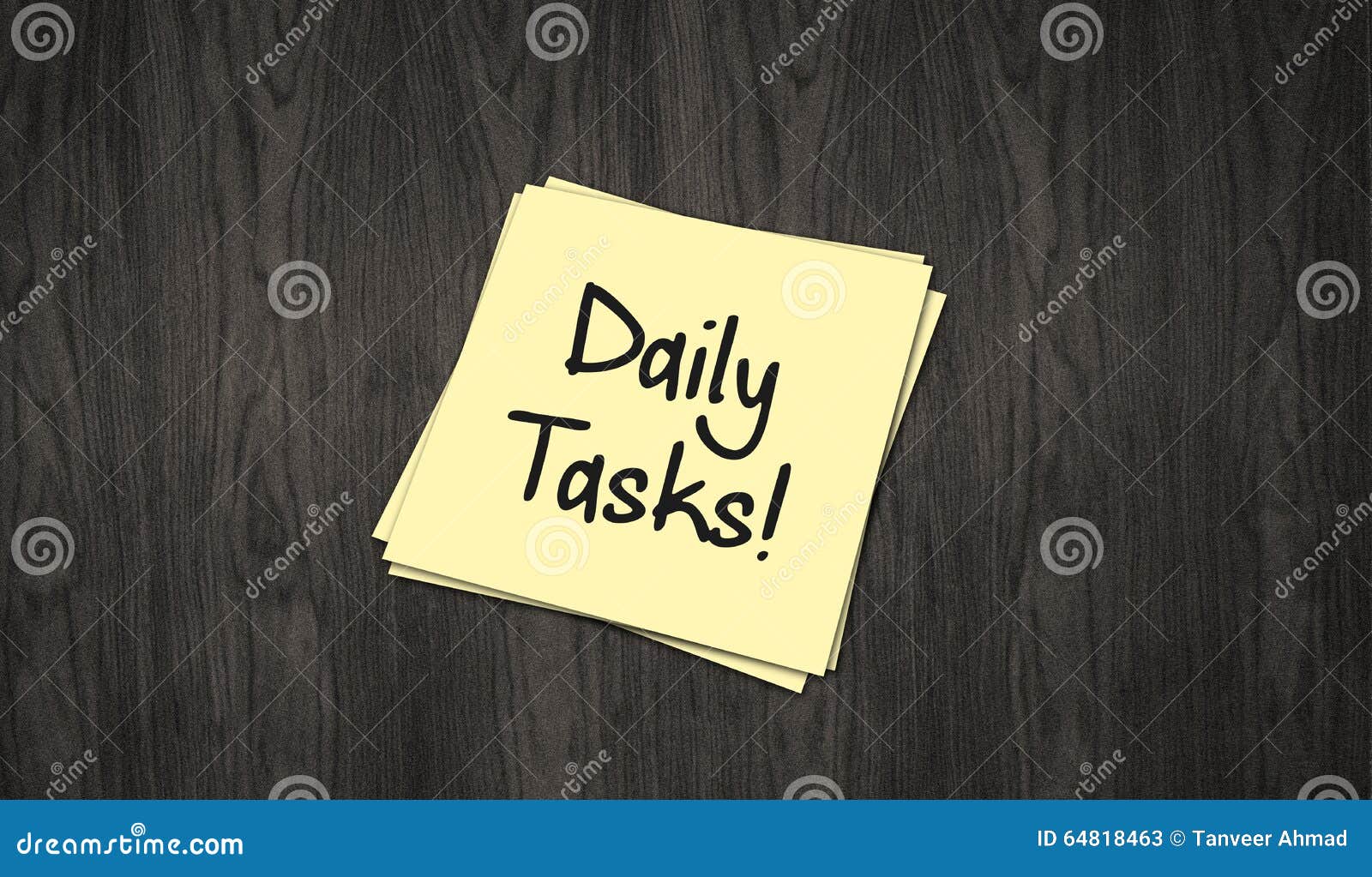 Daily Tasks Written in Handwriting on Paper Slip Stock Image - Image of ...