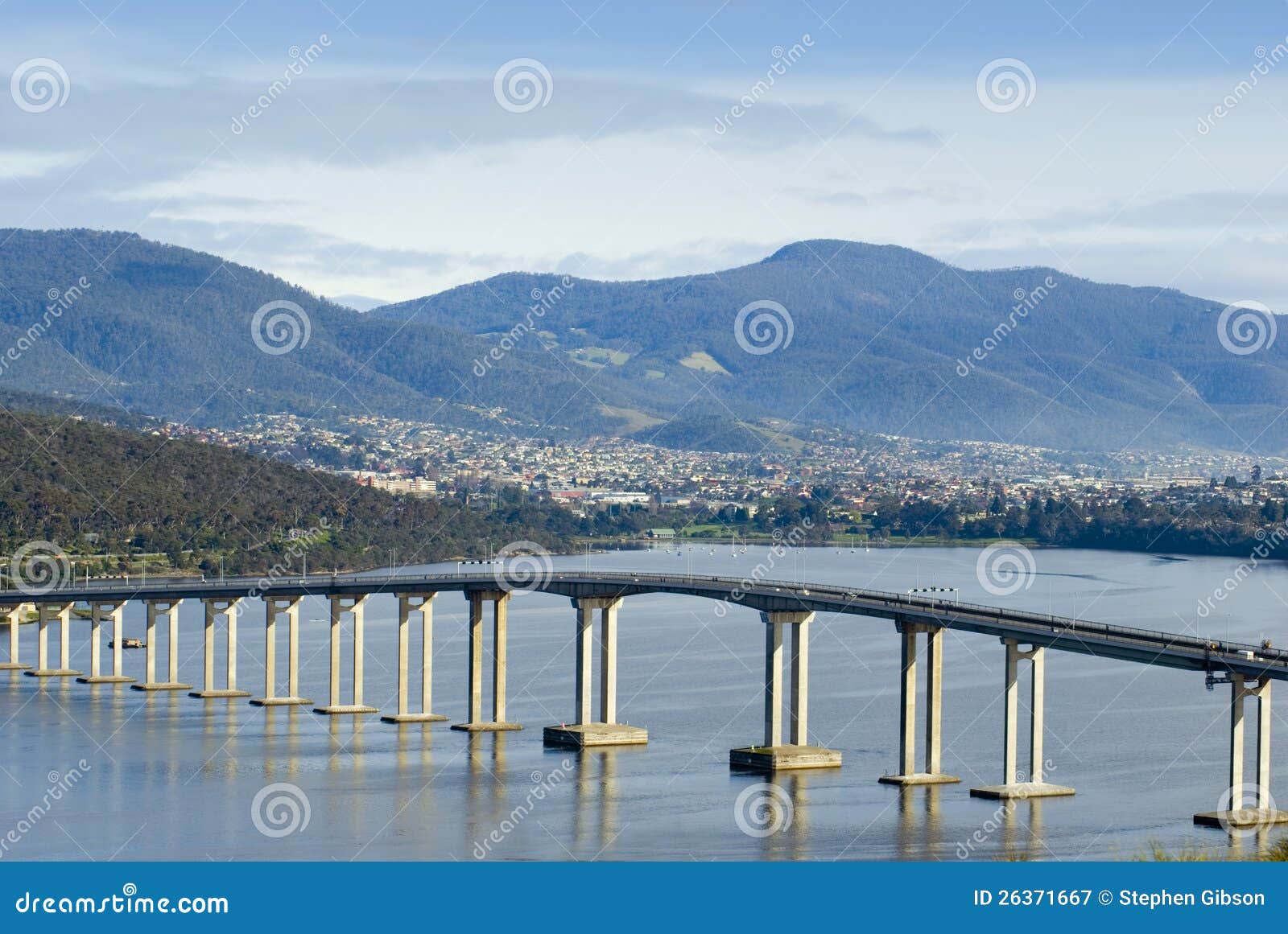 Tasman Bridge Derwent River Stock Image - Image of tasman, derwent ...