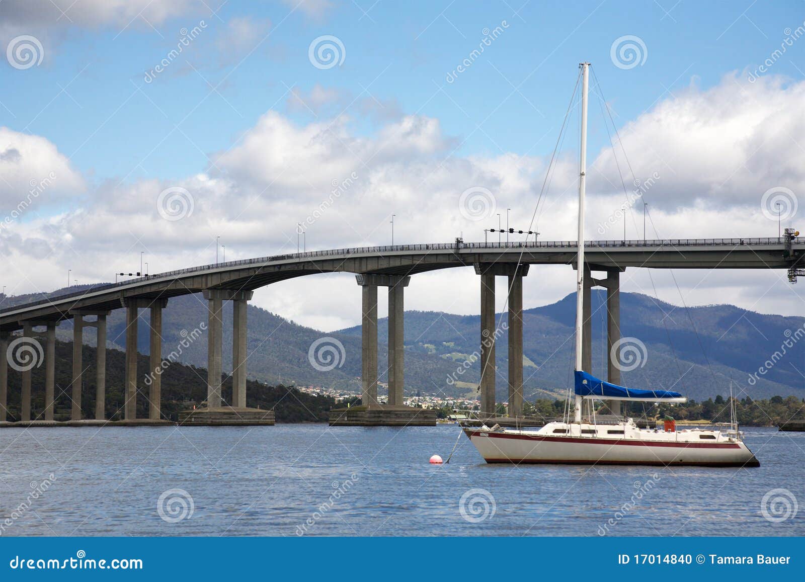 Tasman Bridge in Hobart City Stock Photo - Image of yachting, water ...