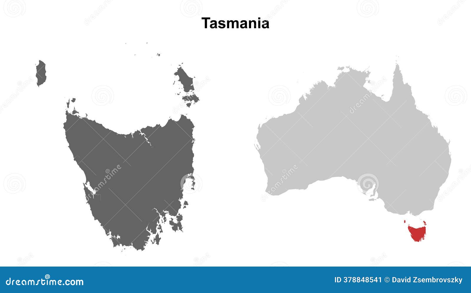 Tasmania Outline Map Vector Illustration | CartoonDealer.com #379389728