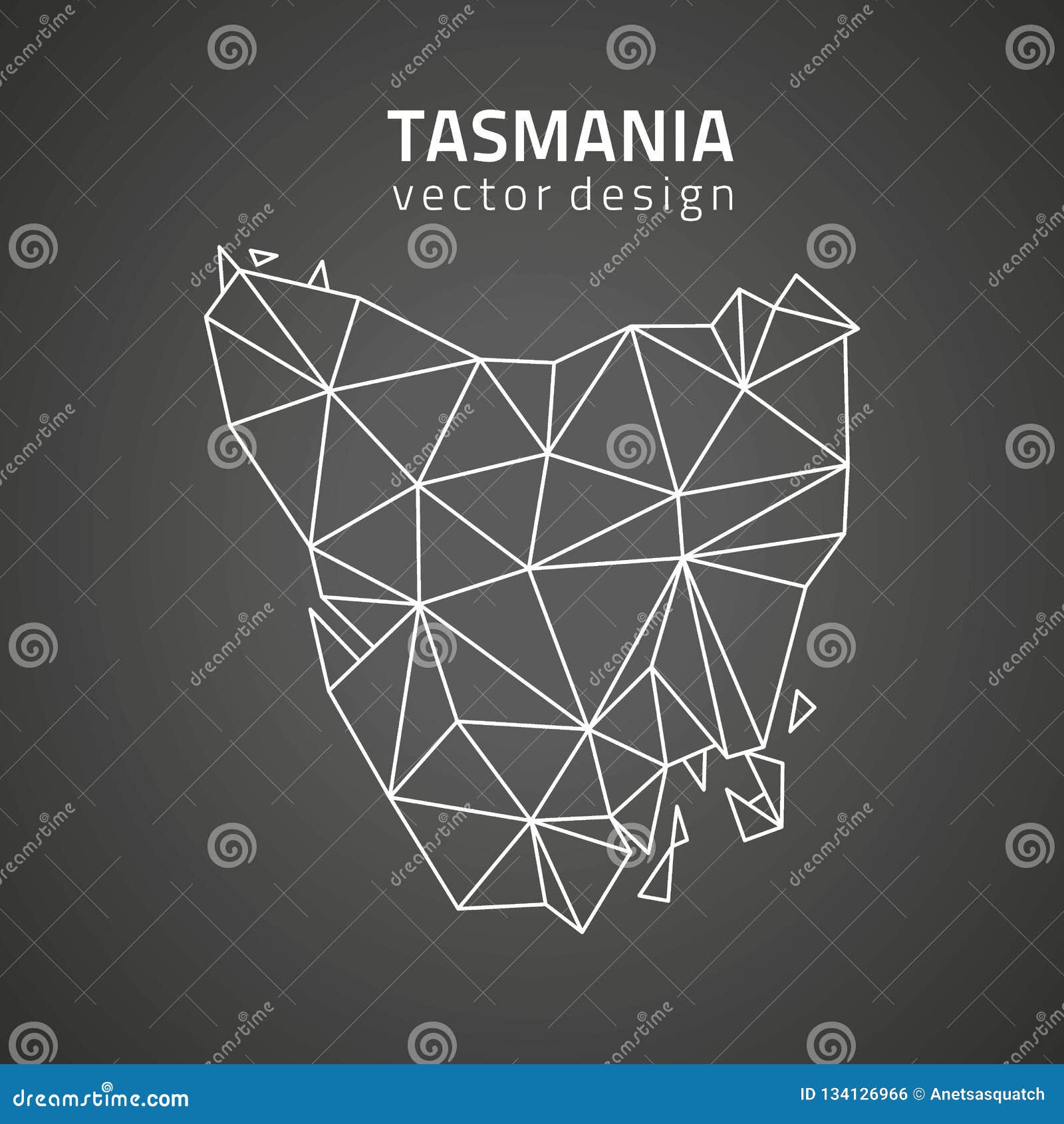 Tasmania Map Vector, Isolated On White Background. Black Template, Flat ...