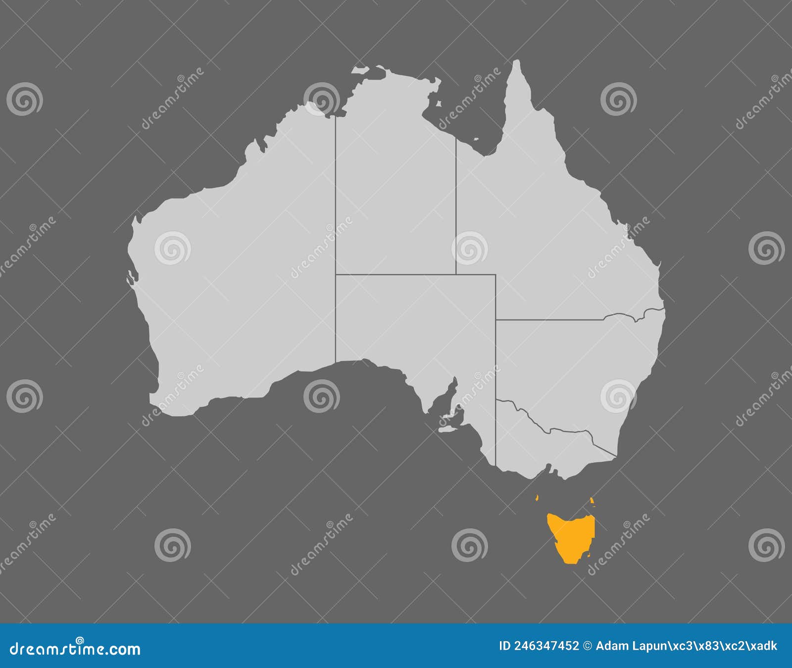 Tasmania Map Vector, Isolated On White Background. Black Template, Flat ...