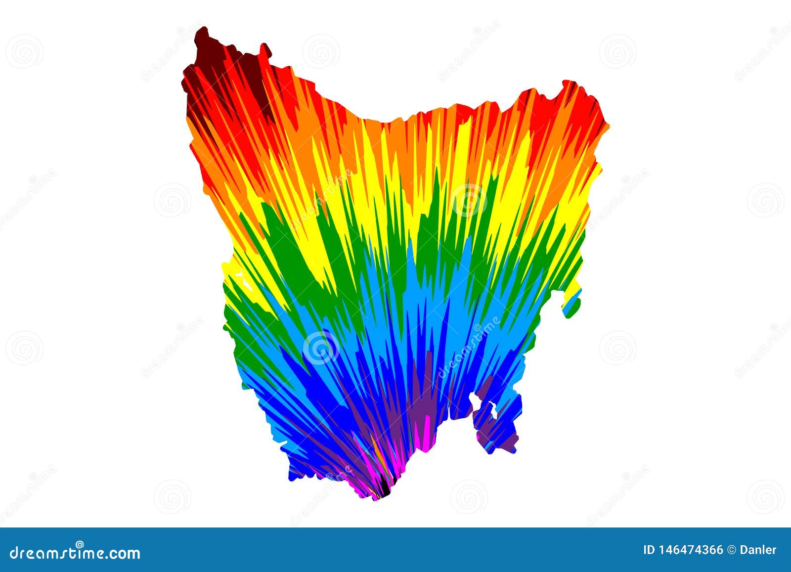 Tasmania - Map is Designed Rainbow Abstract Colorful Pattern Stock ...