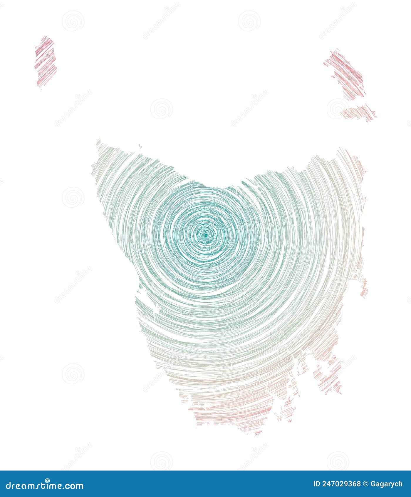 Tasmania Map Filled with Concentric Circles. Stock Vector ...