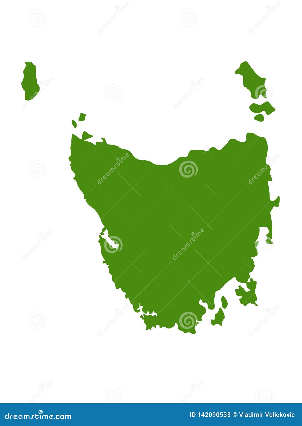Tasmania Map - Island State of Australia Stock Illustration ...