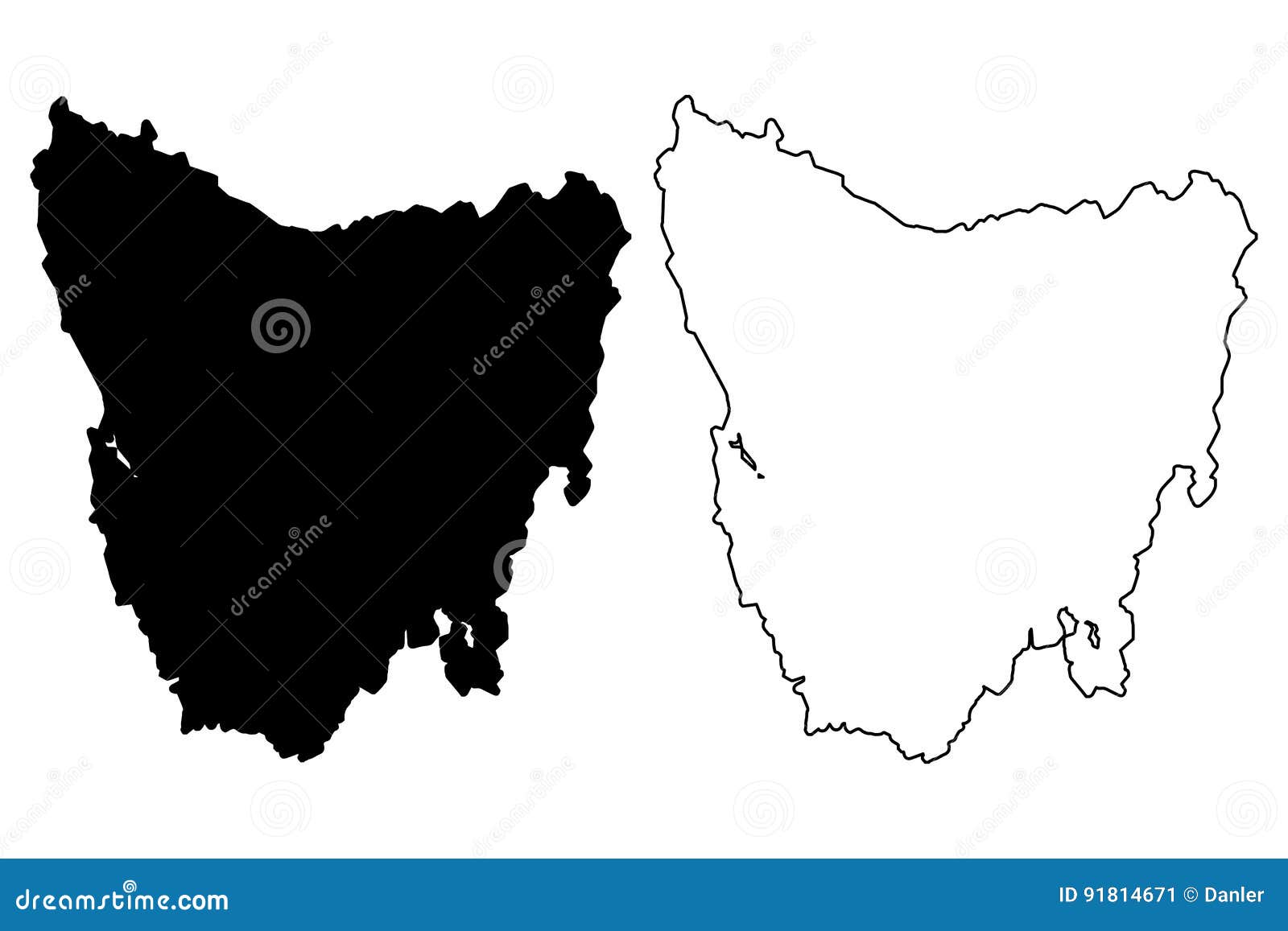 Tasmania map vector stock vector. Illustration of icons - 91814671