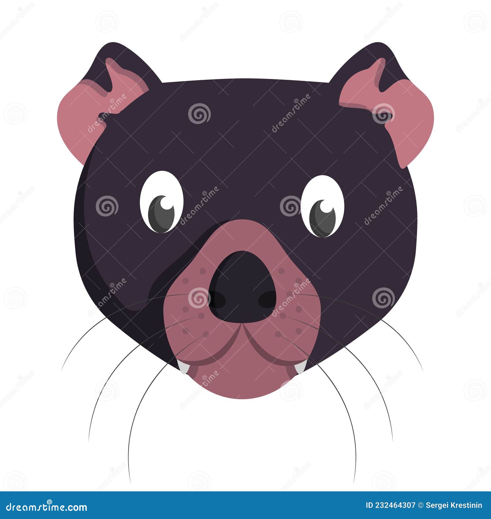 Tasmanian Devil Face Front View. Stock Vector - Illustration of cartoon ...