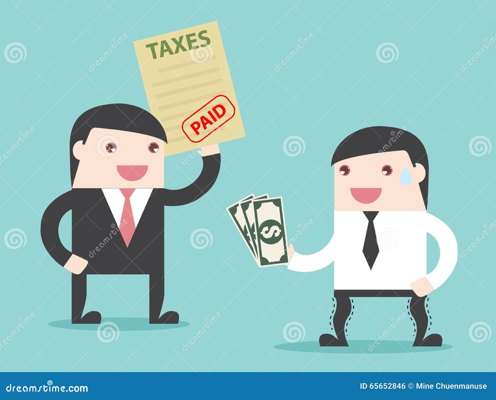 Tassa pagata illustrazione vettoriale. Illustrazione di verifica - 65652846