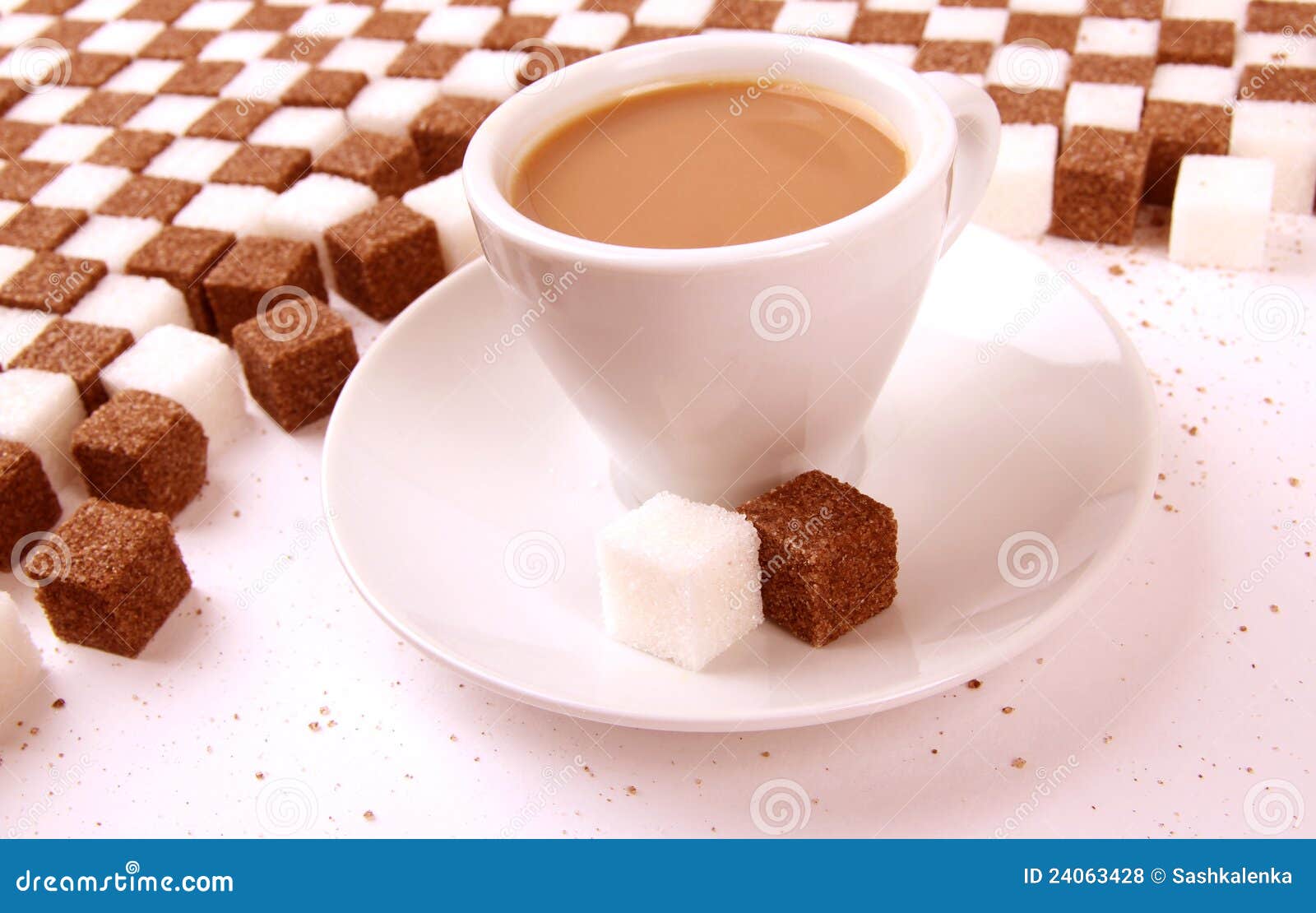 Tasse Kaffee mit Zucker. stockfoto. Bild von duftend - 24063428