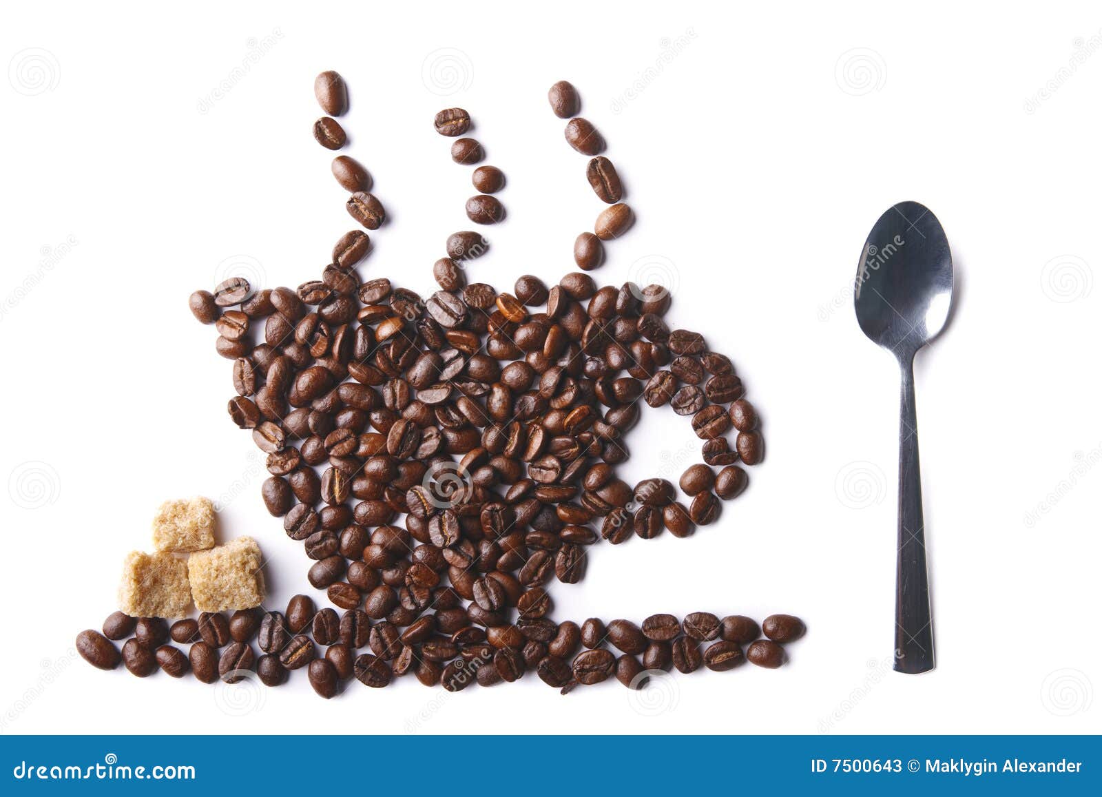 Tasse Kaffee Mit Zucker Und Löffel Stockbild - Bild von geschmack ...