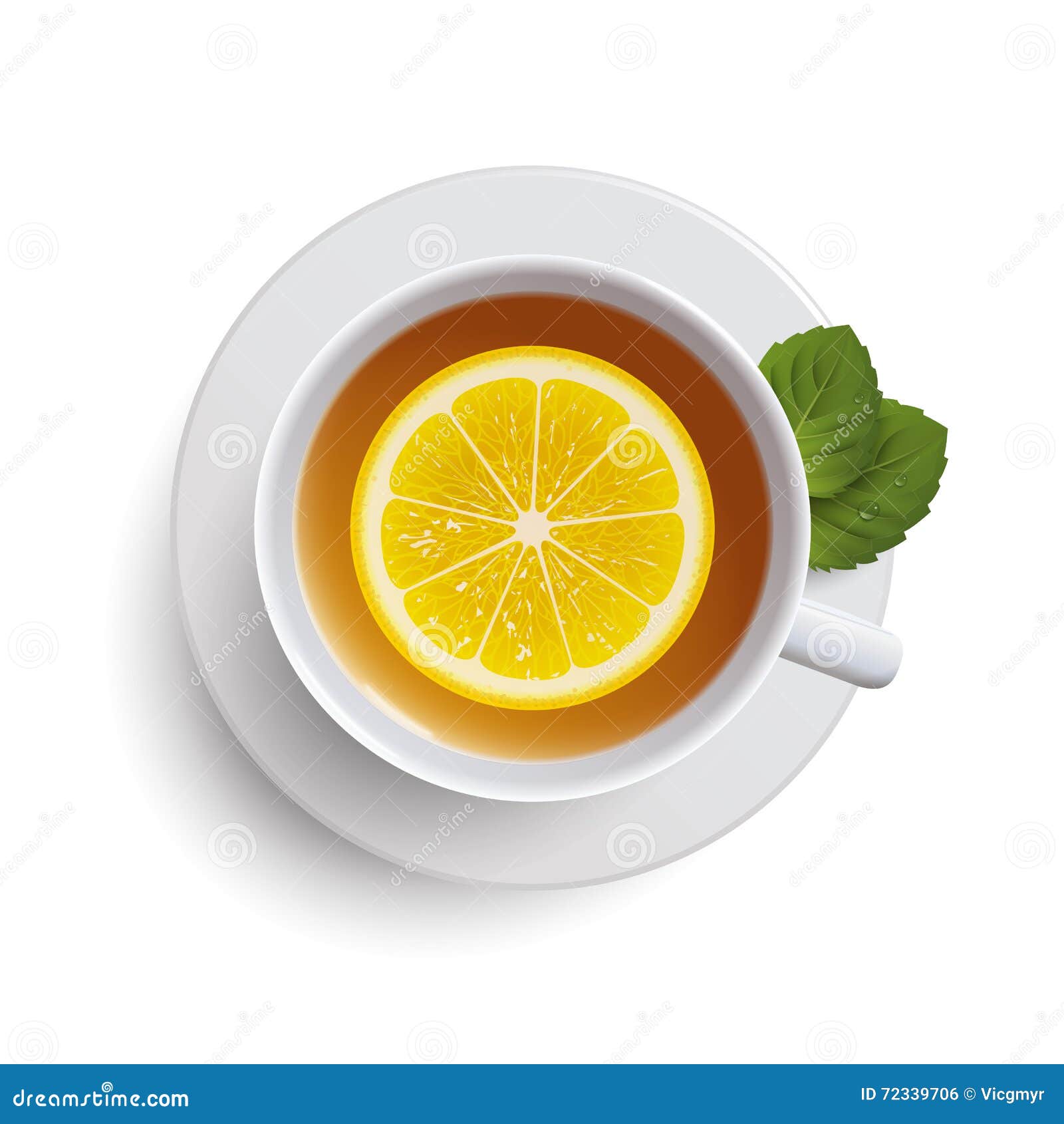 Tasse Tee mit Zitrone vektor abbildung. Illustration von abbildungen ...