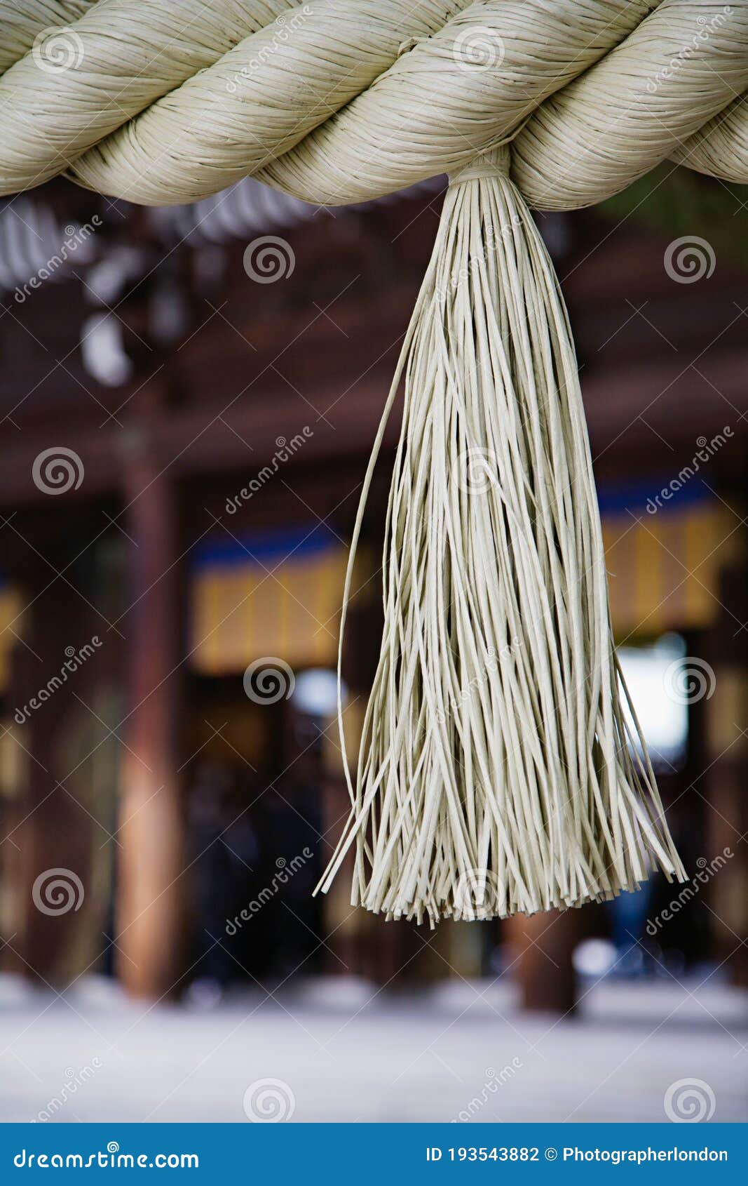 Tassel on Large Rope at Meiji Shrine Stock Photo - Image of closeup ...