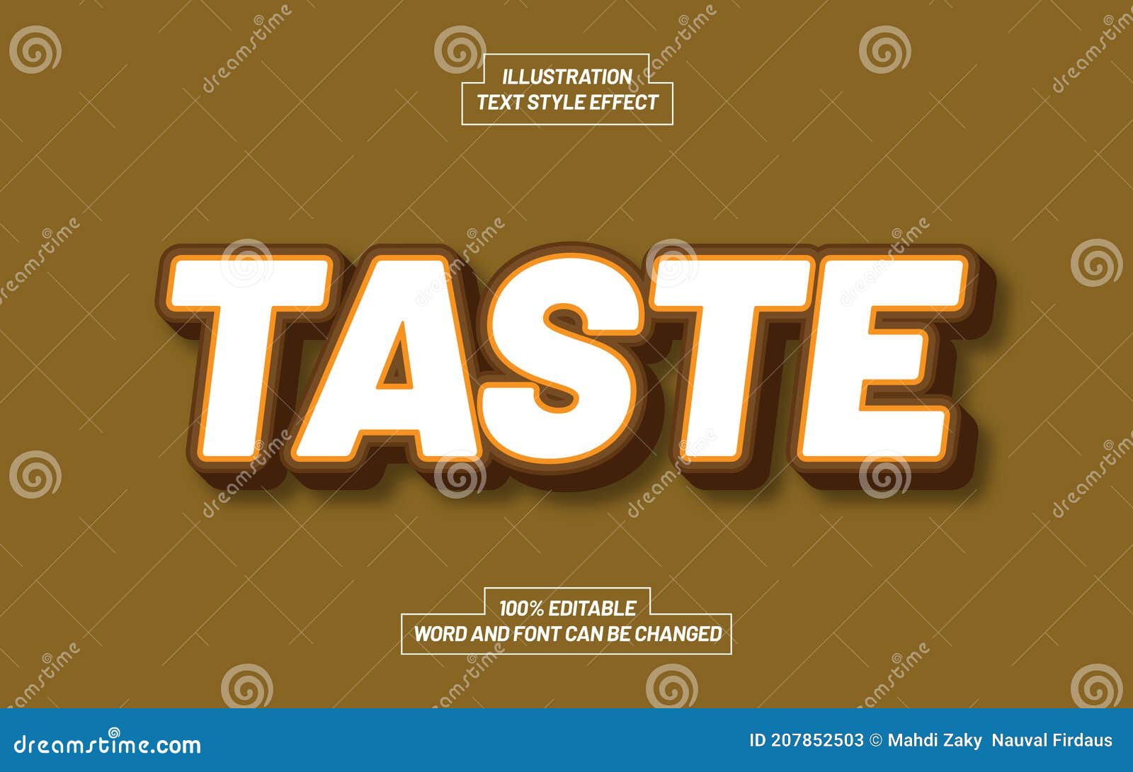 Taste White Text Style Effect Stock Vector - Illustration of identity ...