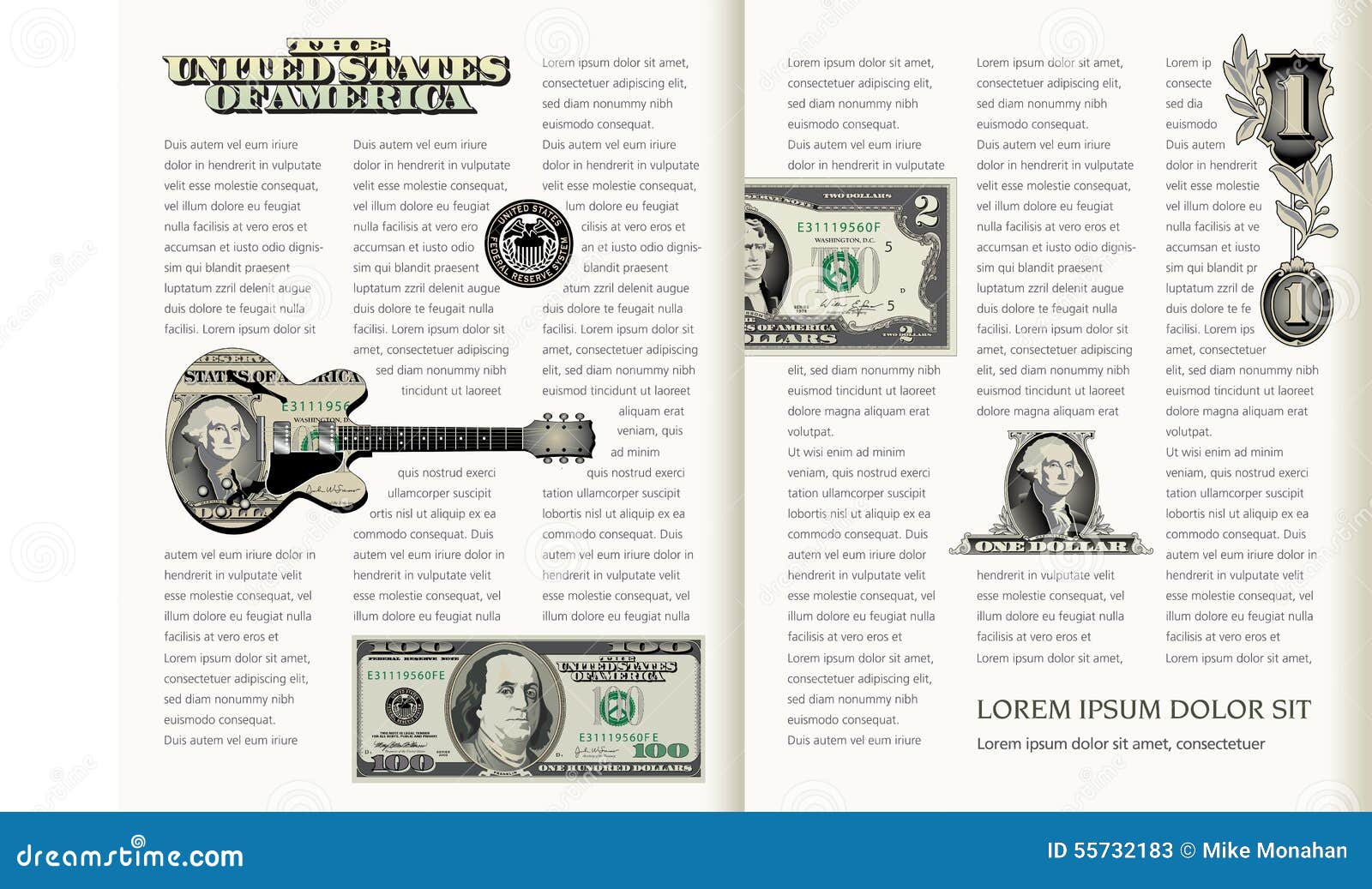 Tasteful, Two Page Spread Layout Stock Vector - Illustration of flyer ...