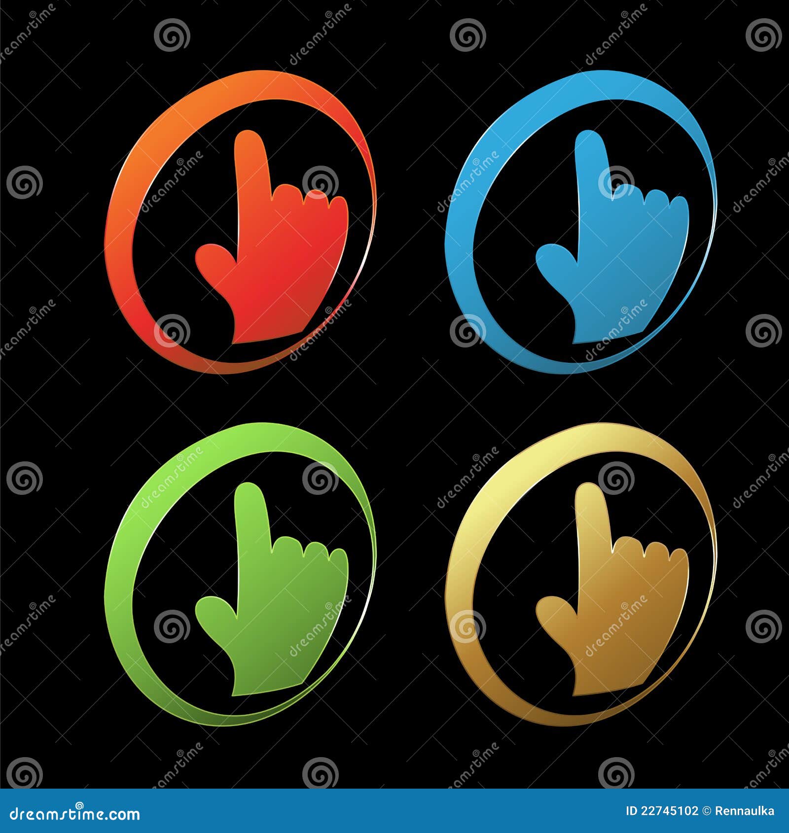 Tasten - Cursors der Hand vektor abbildung. Illustration von glatt ...