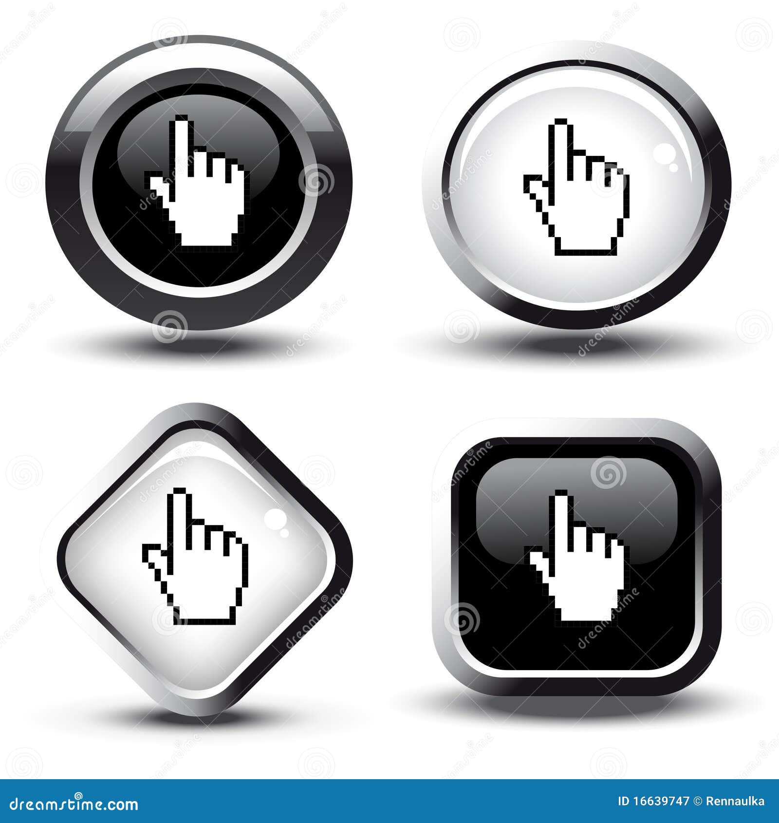 Tasten mit Cursor der Hand vektor abbildung. Illustration von ...