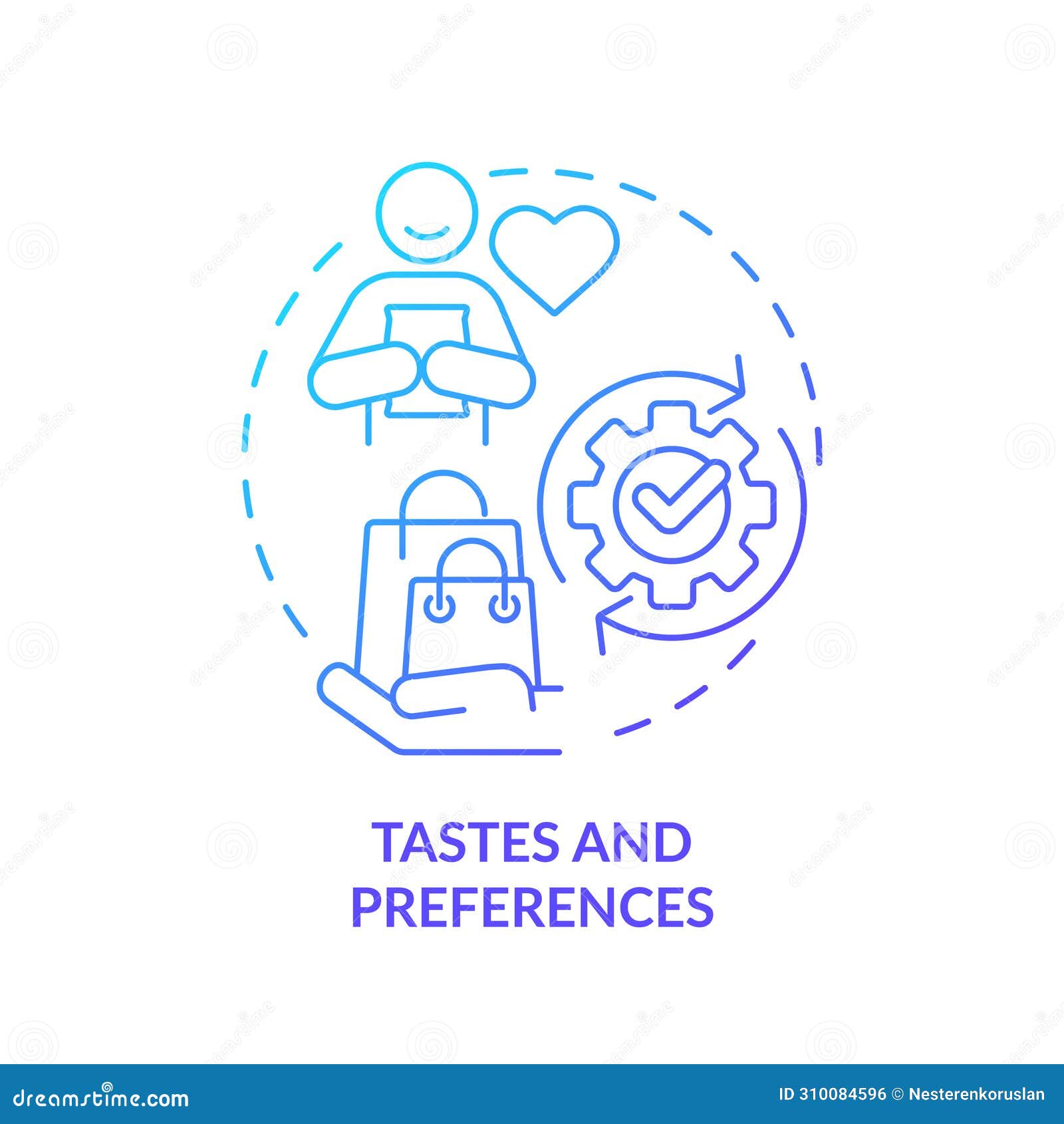 Tastes and Preferences Blue Gradient Concept Icon Stock Vector ...