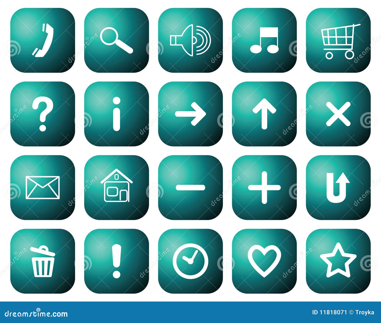 Tasti Con I Simboli Per I Web Site. Illustrazione Vettoriale ...