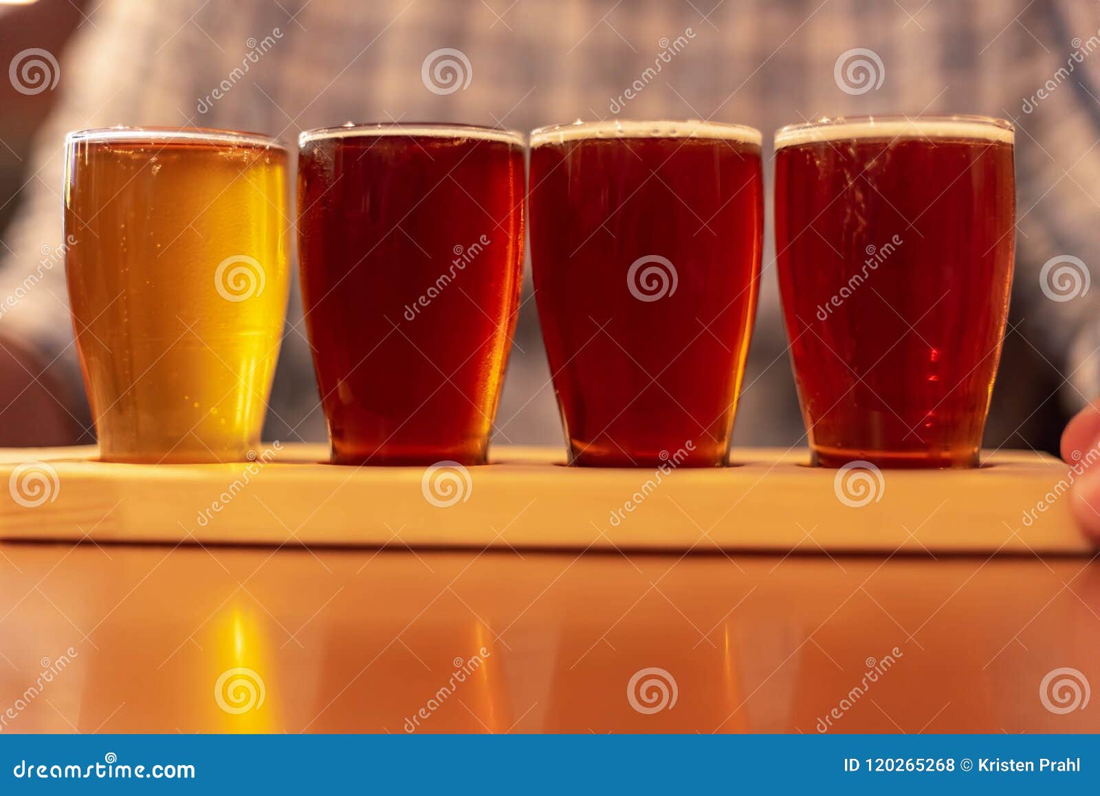 Tasting Craft Beer Samples from a Flight Stock Photo - Image of drink ...