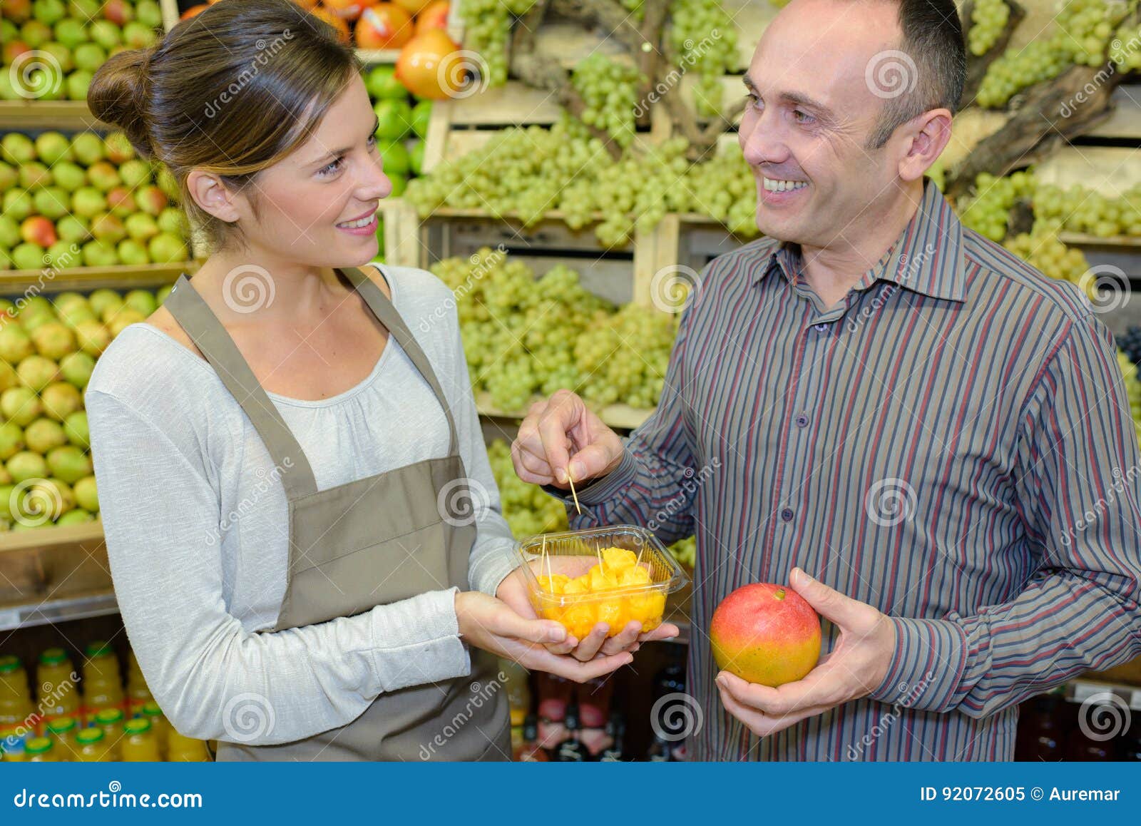 Tasting free sample fruit stock image. Image of health - 92072605