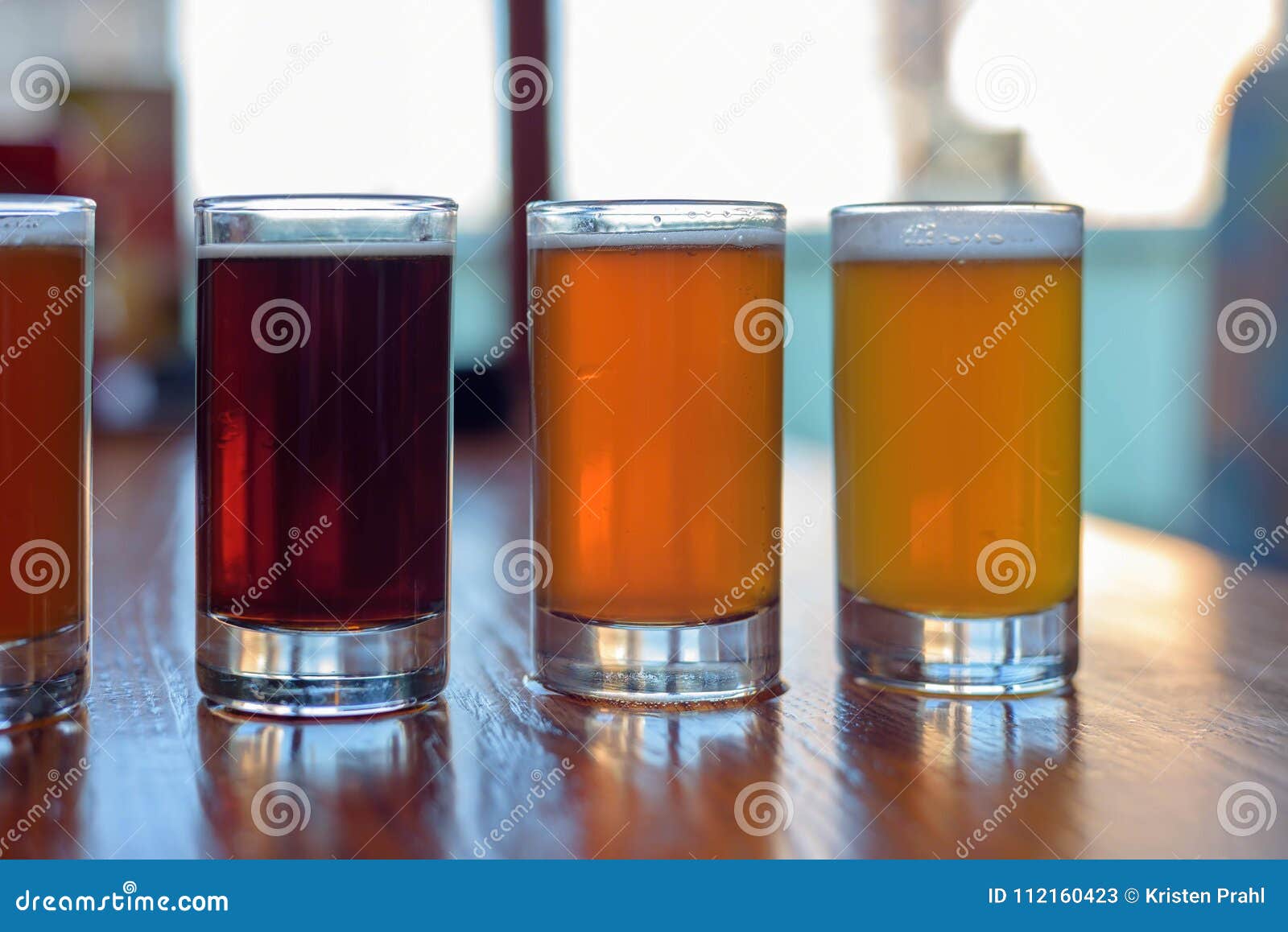 Tasting Samples of Beer at Microbrewery Stock Image - Image of local ...