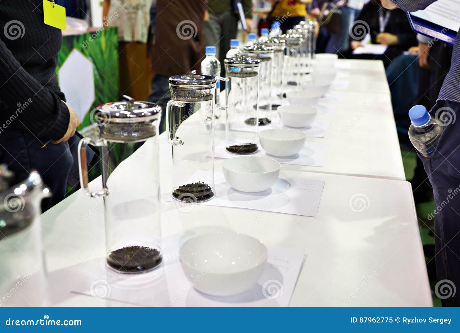 Tasting Tea at the Exhibition Stock Image - Image of japan, closeup ...