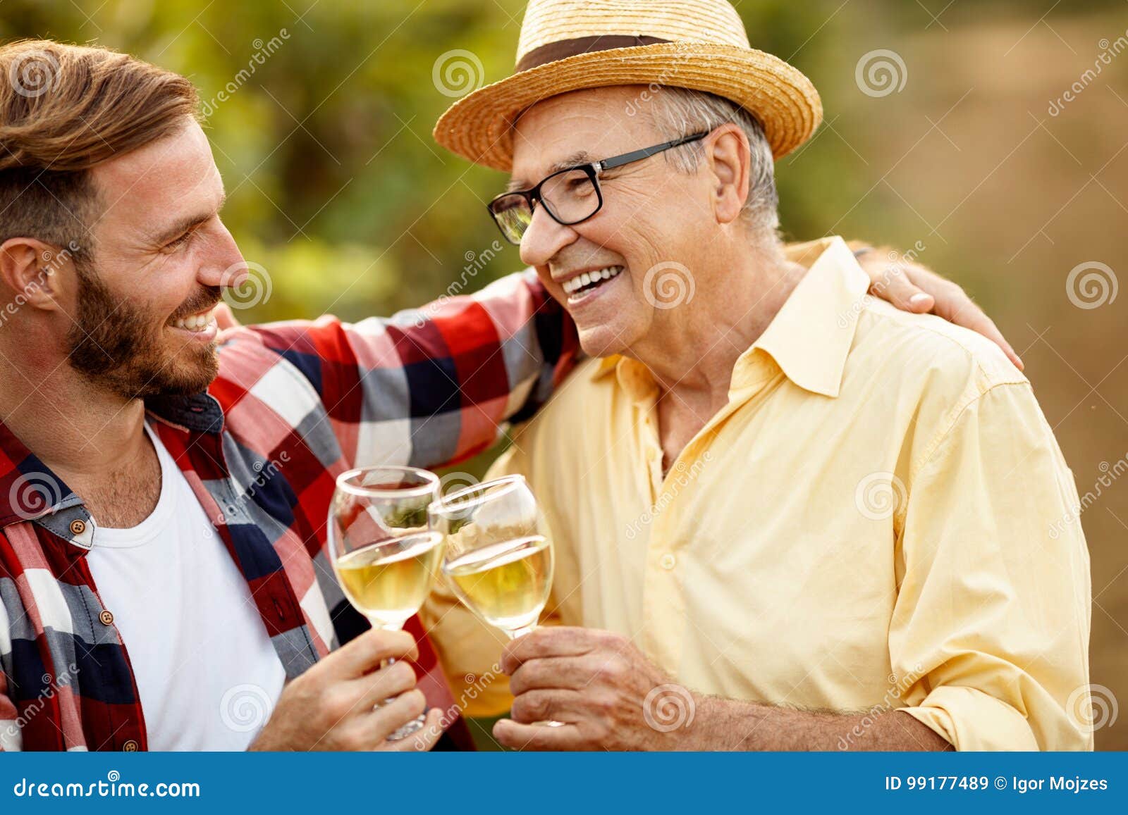 Tasting Wine- Working in Vineyard Stock Image - Image of checking ...