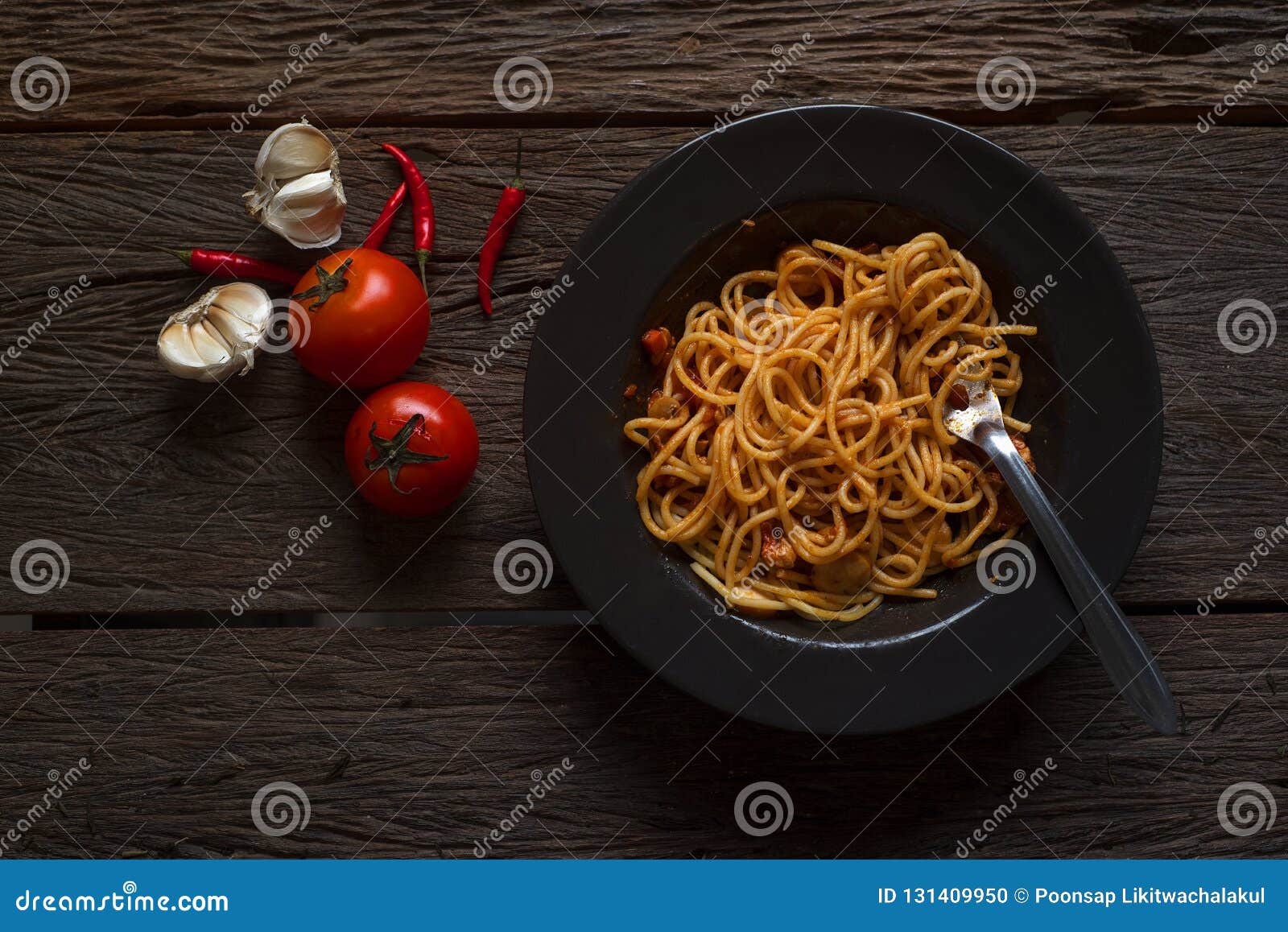 Tasty Appetizing Classic Spaghetti Pasta Stock Photo - Image of green ...