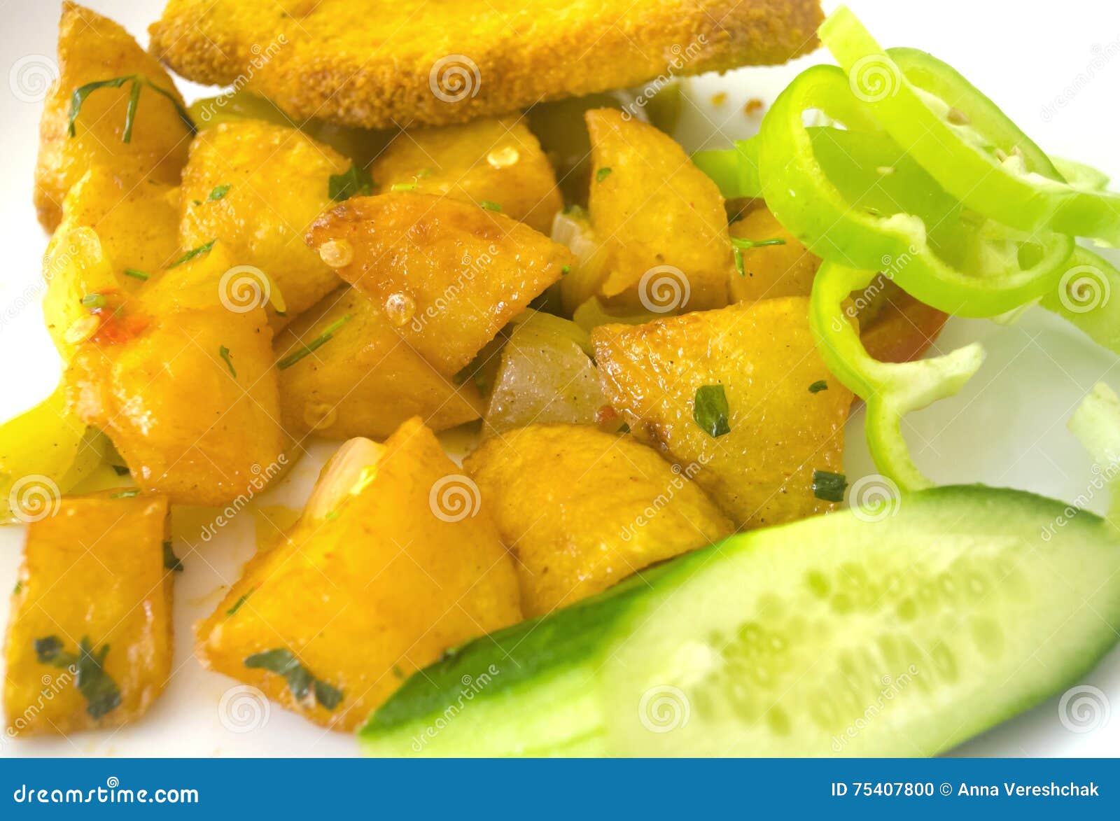 Tasty Baked Fish with White Rice and Tomatoes on Plate Stock Photo ...